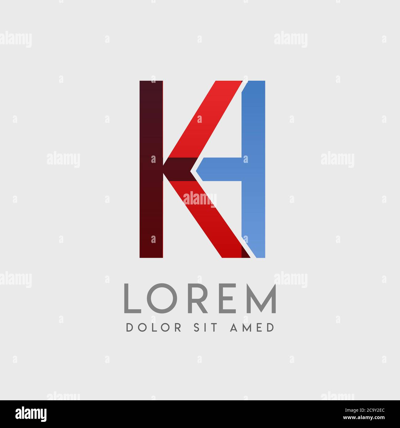 KH logo letters with blue and red gradation Stock Vector Image & Art ...