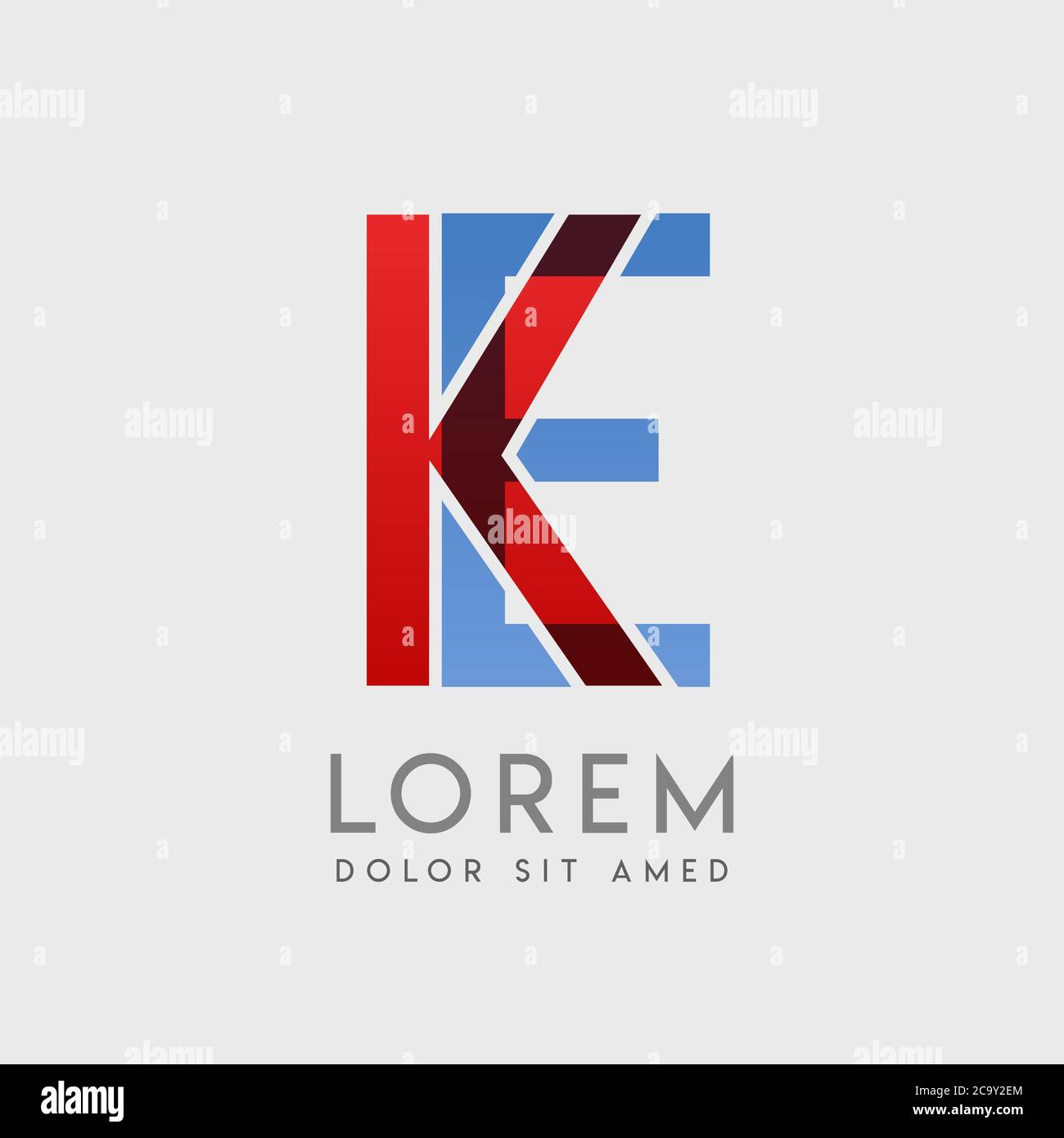 KE logo letters with blue and red gradation Stock Vector Image & Art ...