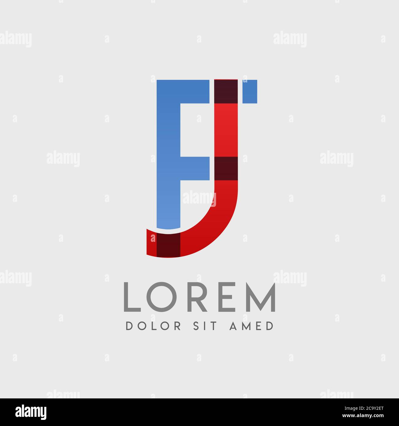 JF logo letters with blue and red gradation Stock Vector Image & Art ...