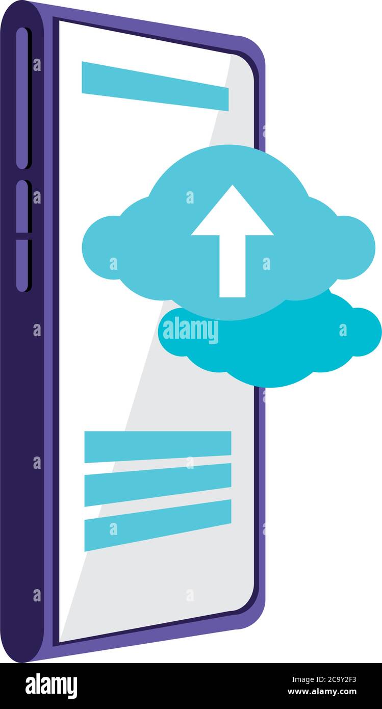 screen of smartphone with information loading symbol vector ...