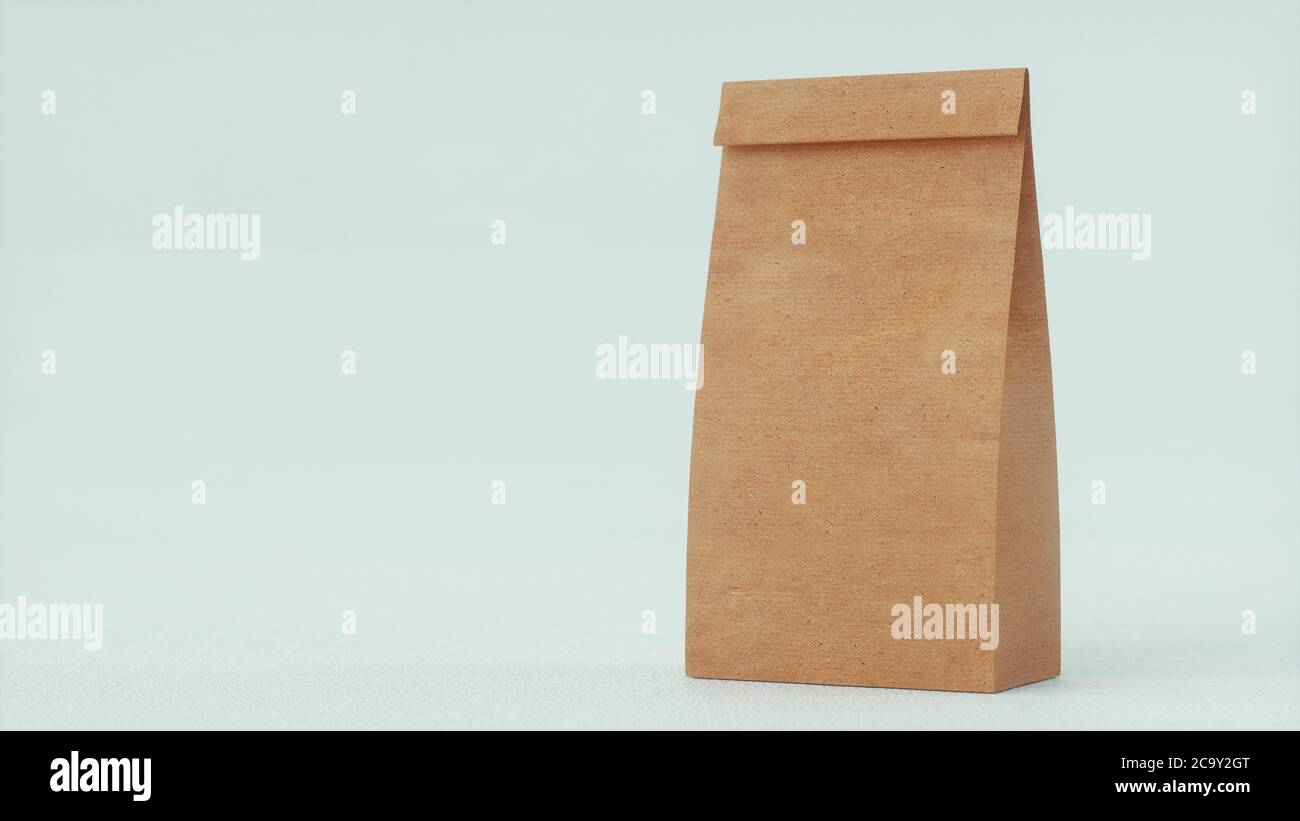 Craft paper package 3D rendering isolated on white background ...