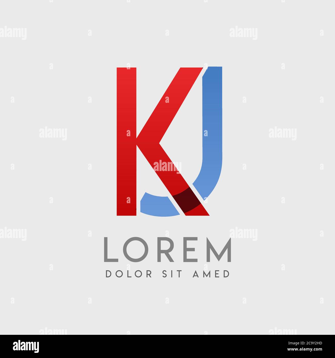 KJ logo letters with blue and red gradation Stock Vector Image & Art ...