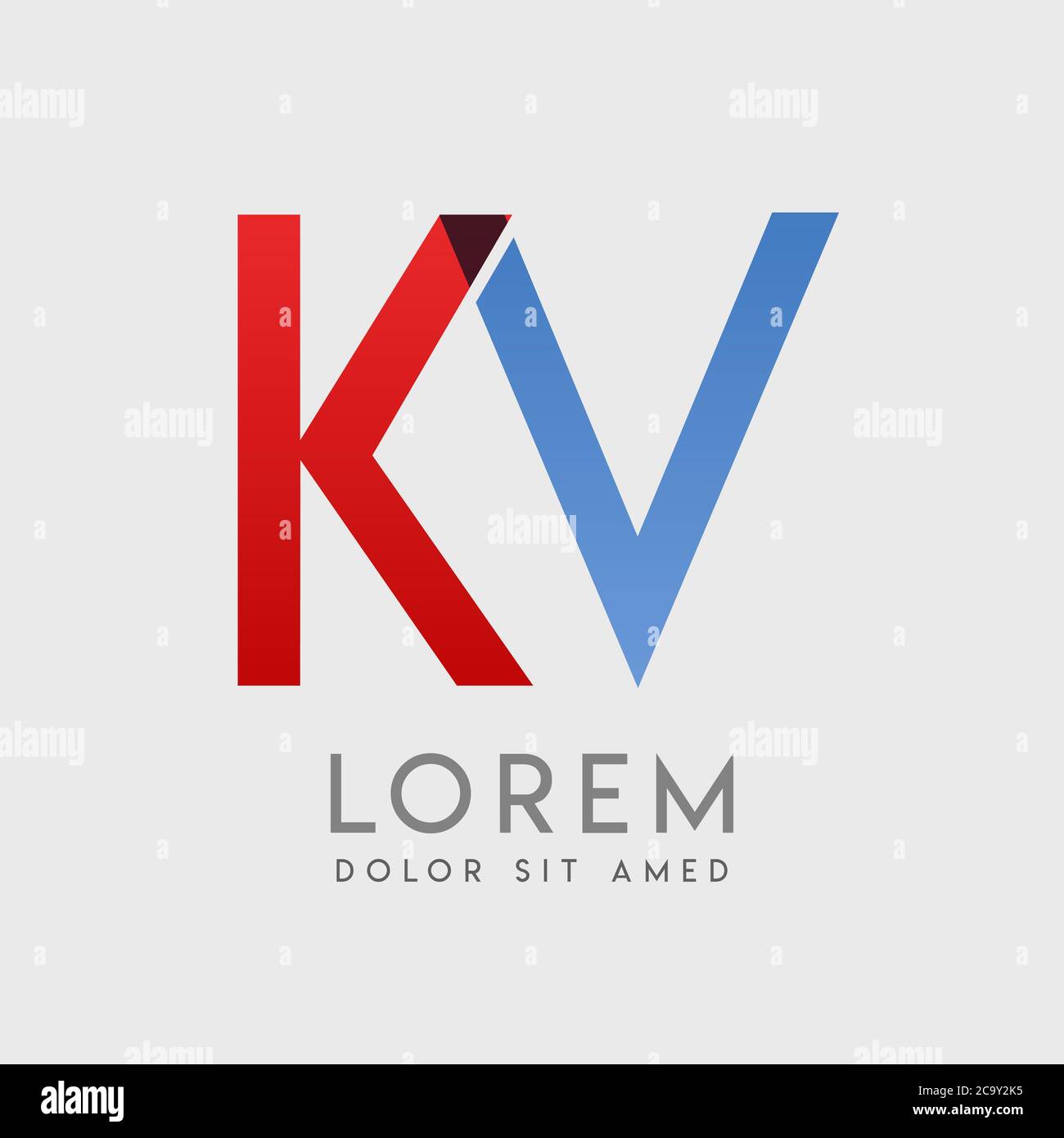 KV logo letters with blue and red gradation Stock Vector Image & Art ...