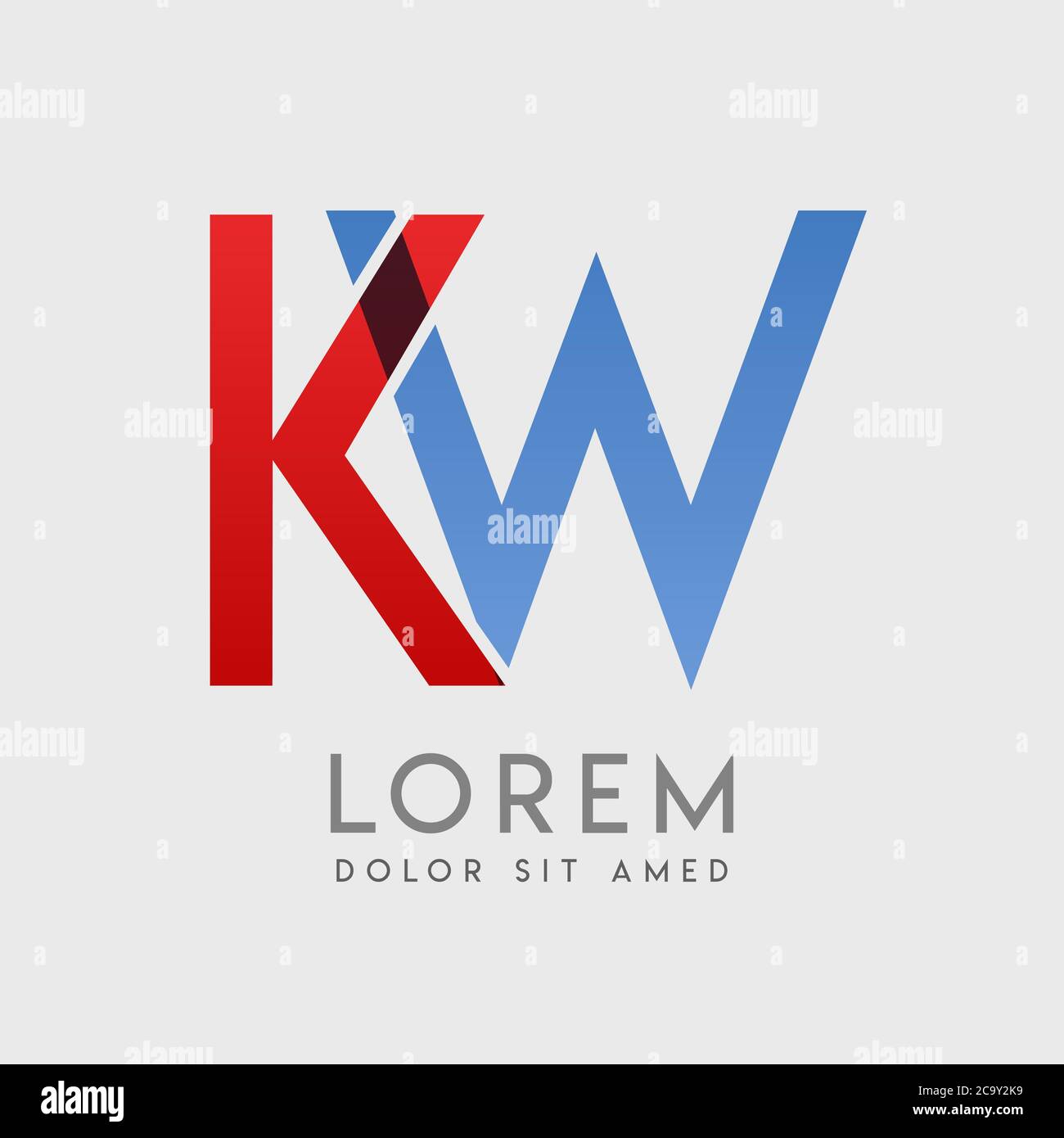KW logo letters with blue and red gradation Stock Vector Image & Art ...