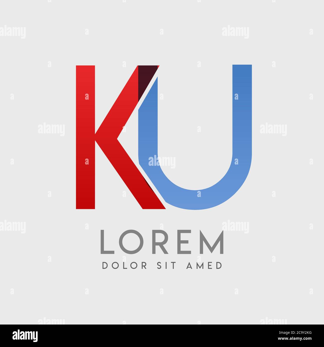 KU logo letters with blue and red gradation Stock Vector Image & Art ...