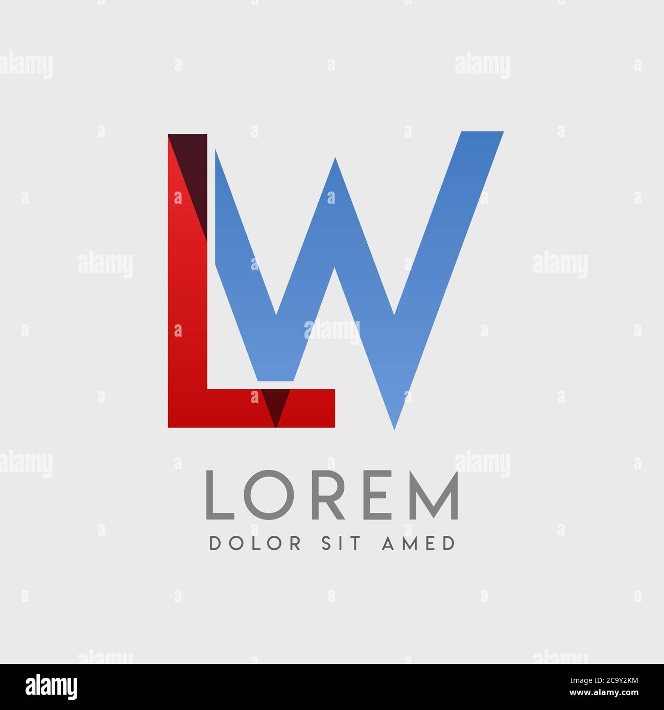 LW logo letters with blue and red gradation Stock Vector Image & Art ...