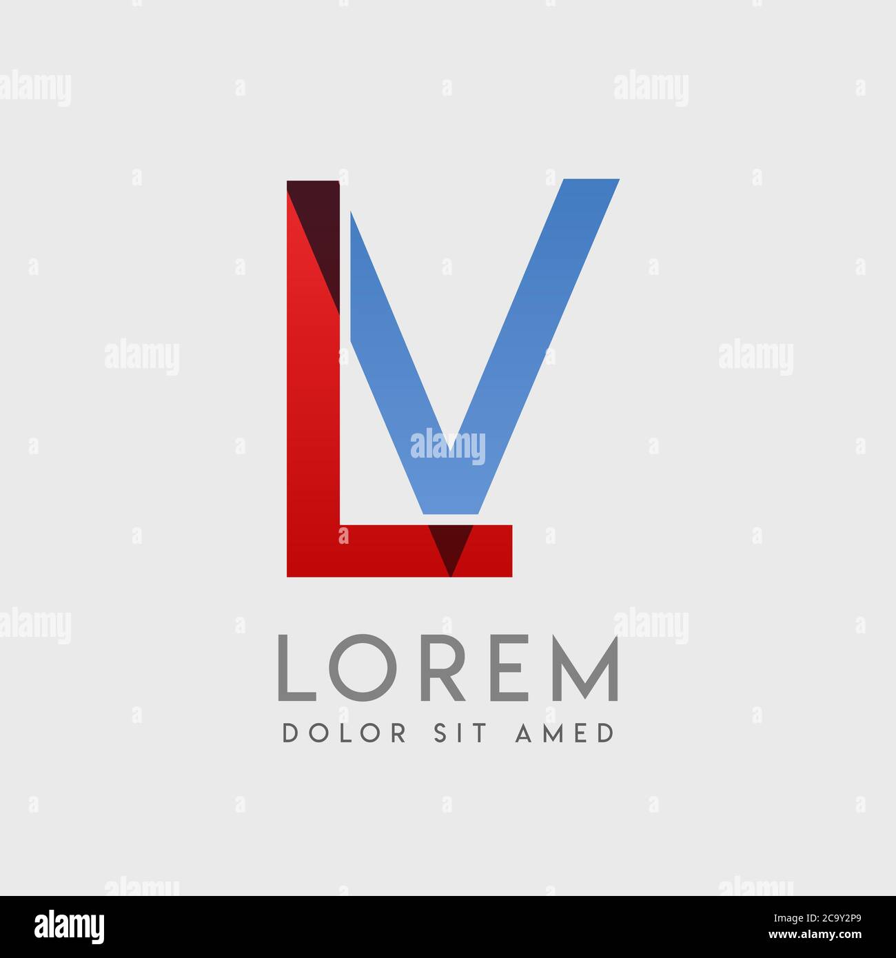 LV logo letters with blue and red gradation Stock Vector Image & Art ...