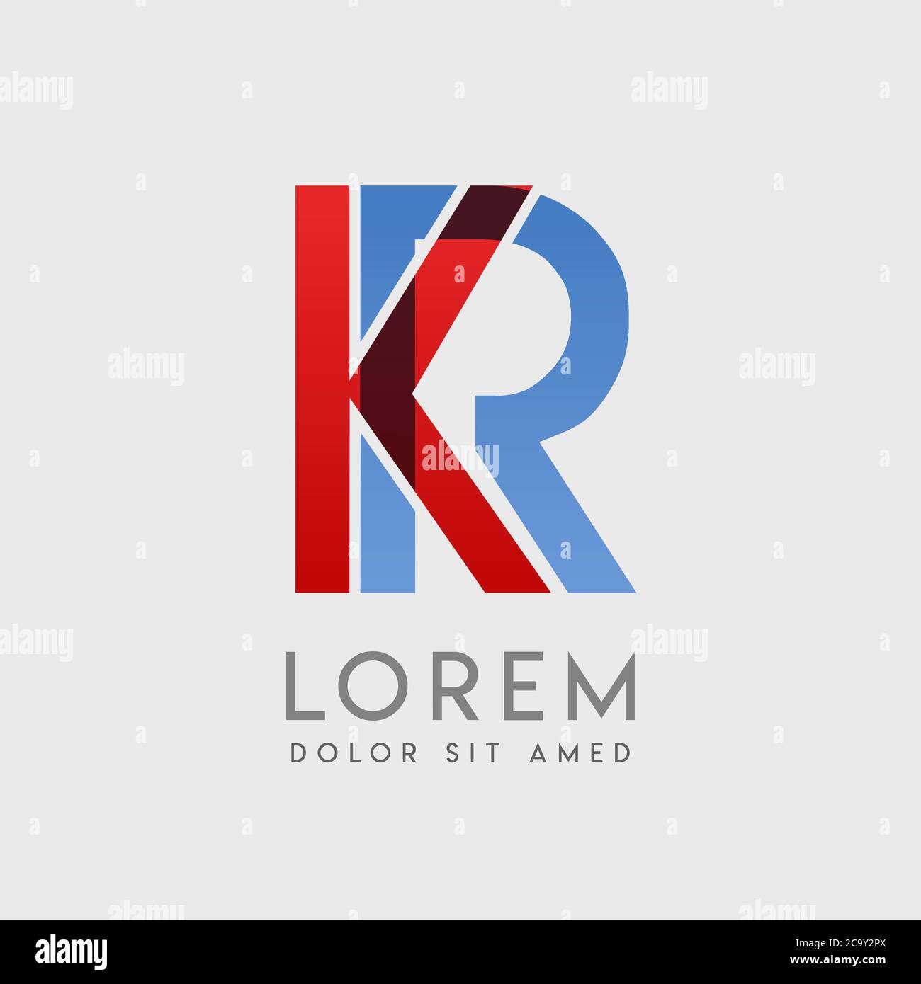 KR logo letters with blue and red gradation Stock Vector Image & Art ...