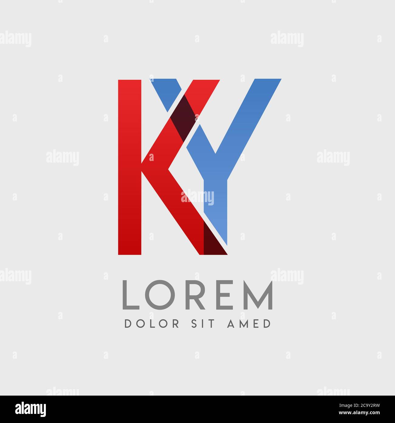 KY logo letters with blue and red gradation Stock Vector Image & Art ...