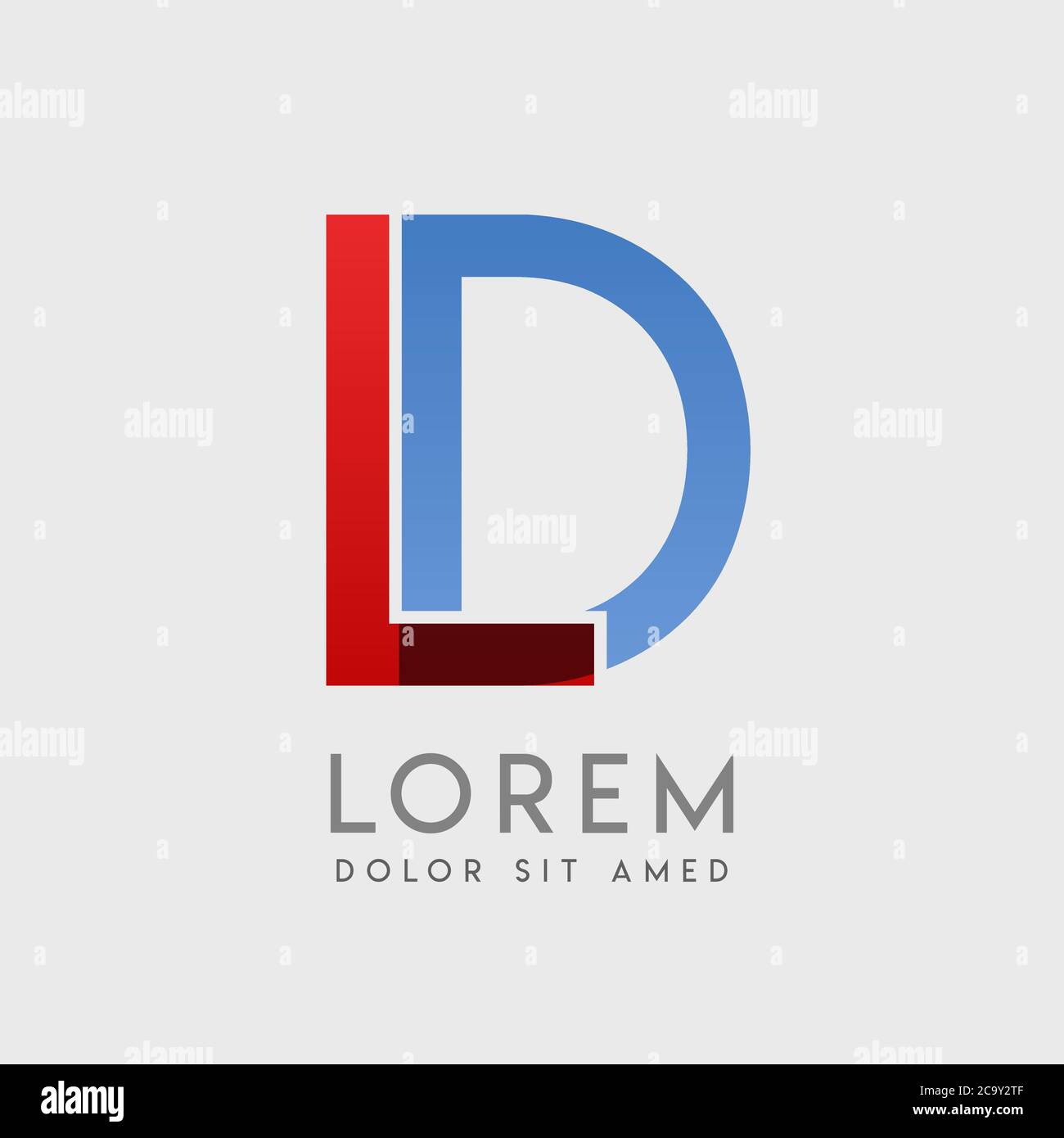 LD logo letters with blue and red gradation Stock Vector Image & Art ...