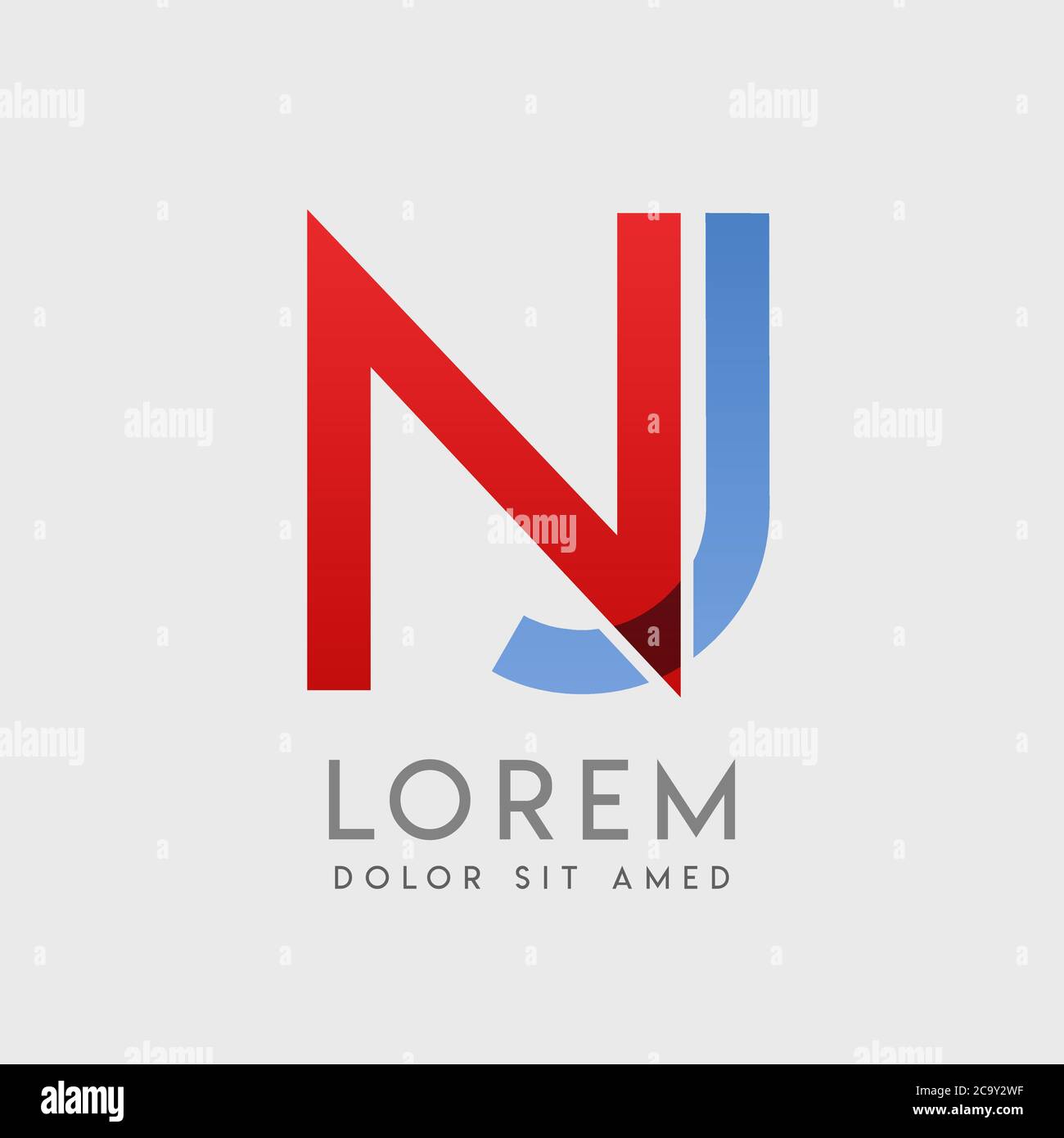 NJ logo letters with blue and red gradation Stock Vector Image & Art ...