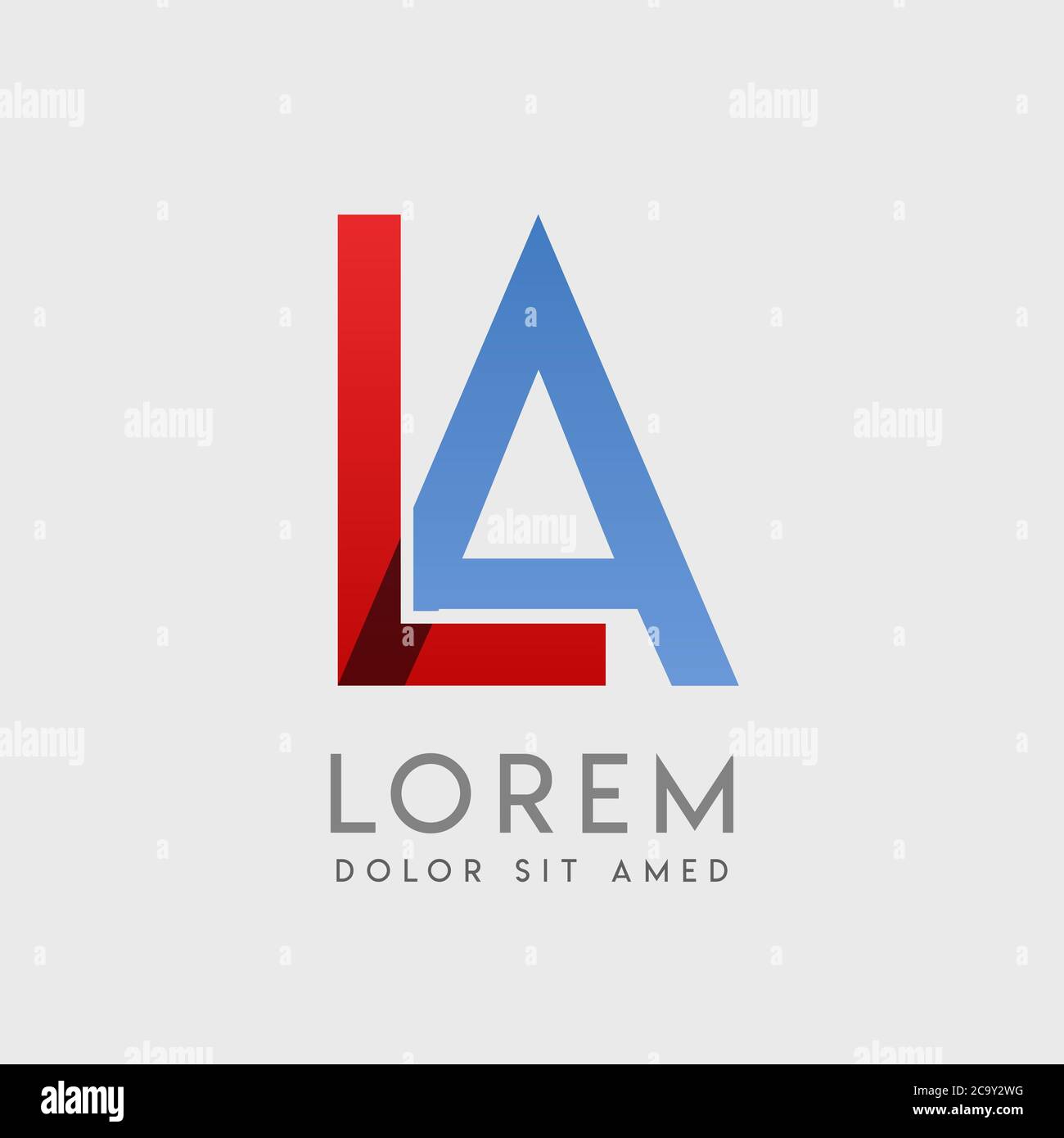 LA logo letters with blue and red gradation Stock Vector Image & Art ...