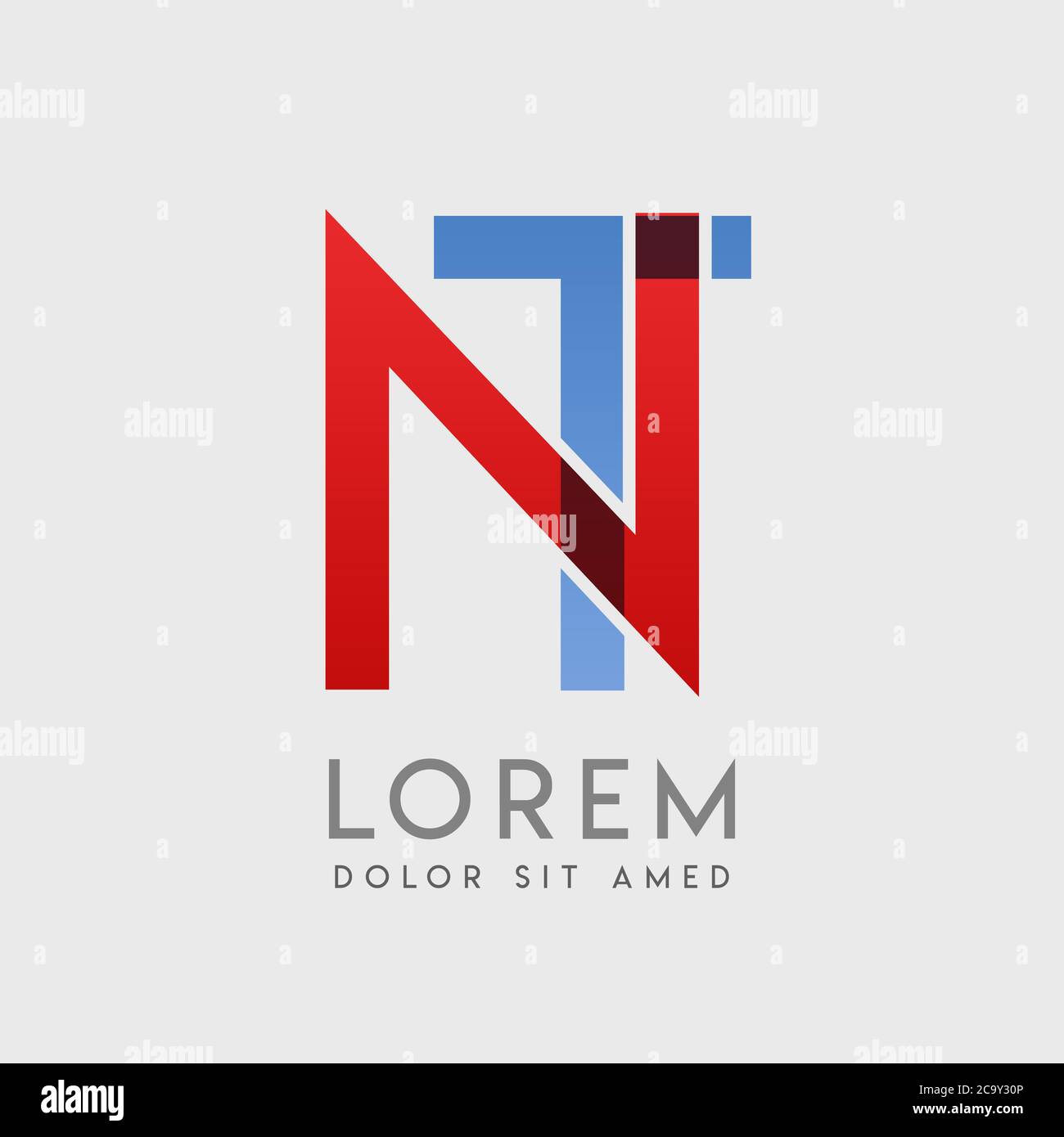 NT logo letters with blue and red gradation Stock Vector Image & Art ...