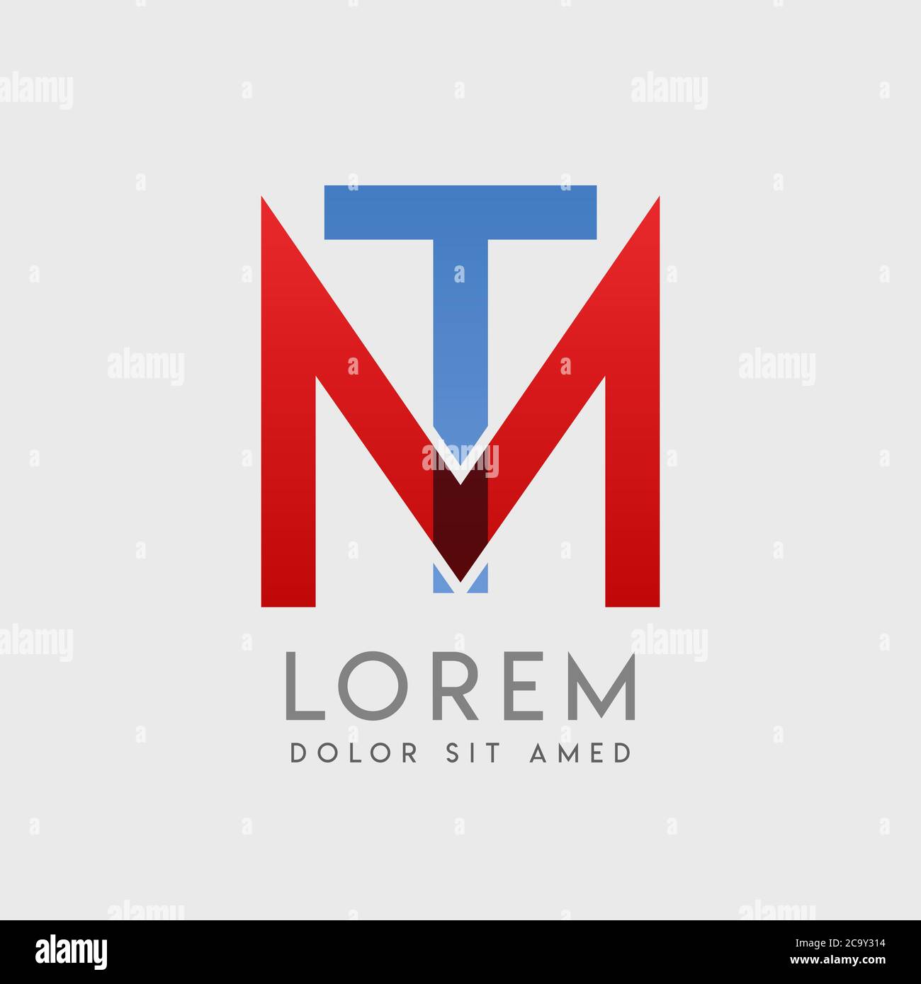 MT logo letters with blue and red gradation Stock Vector Image & Art ...