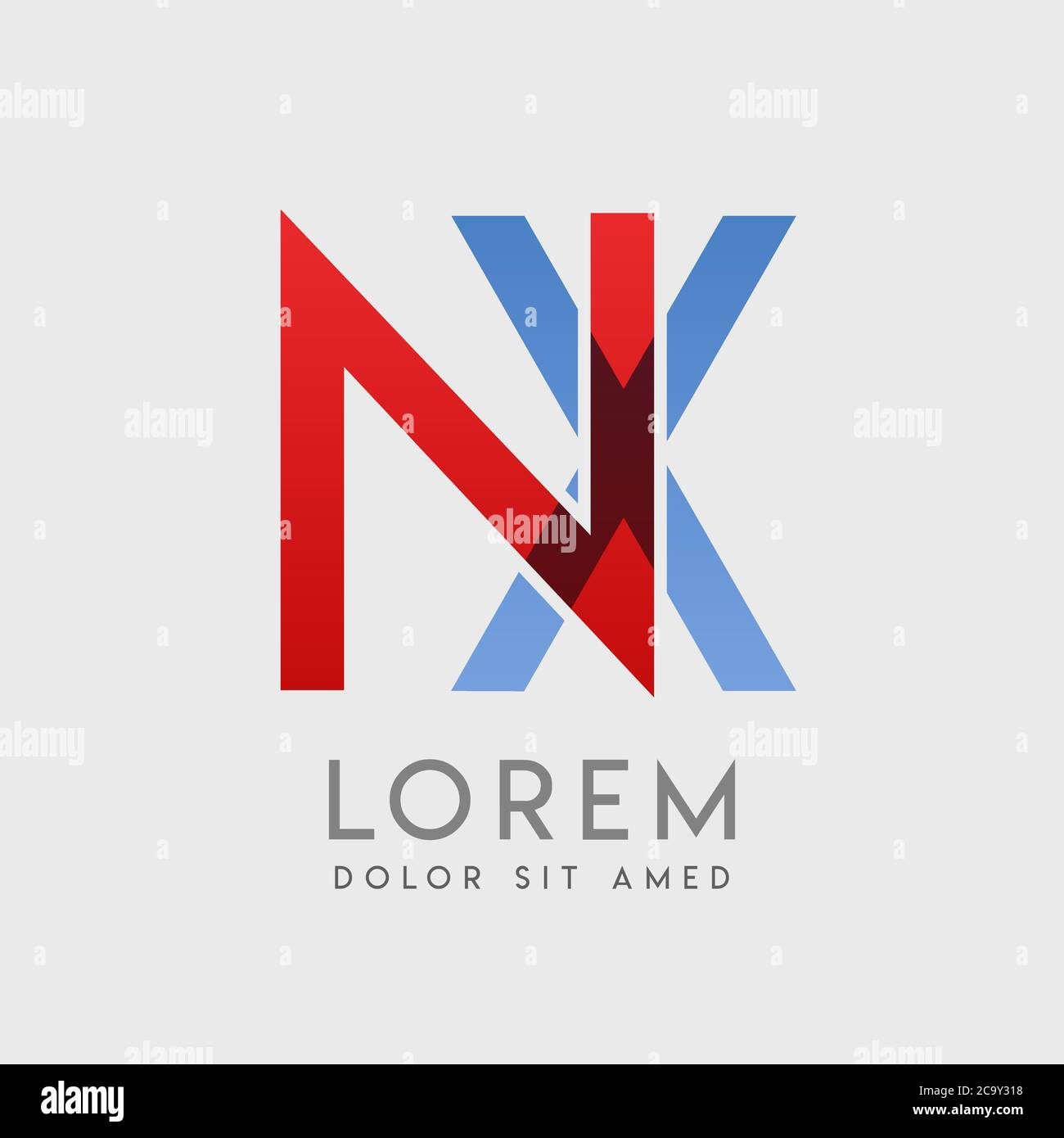 NX logo letters with blue and red gradation Stock Vector Image & Art ...