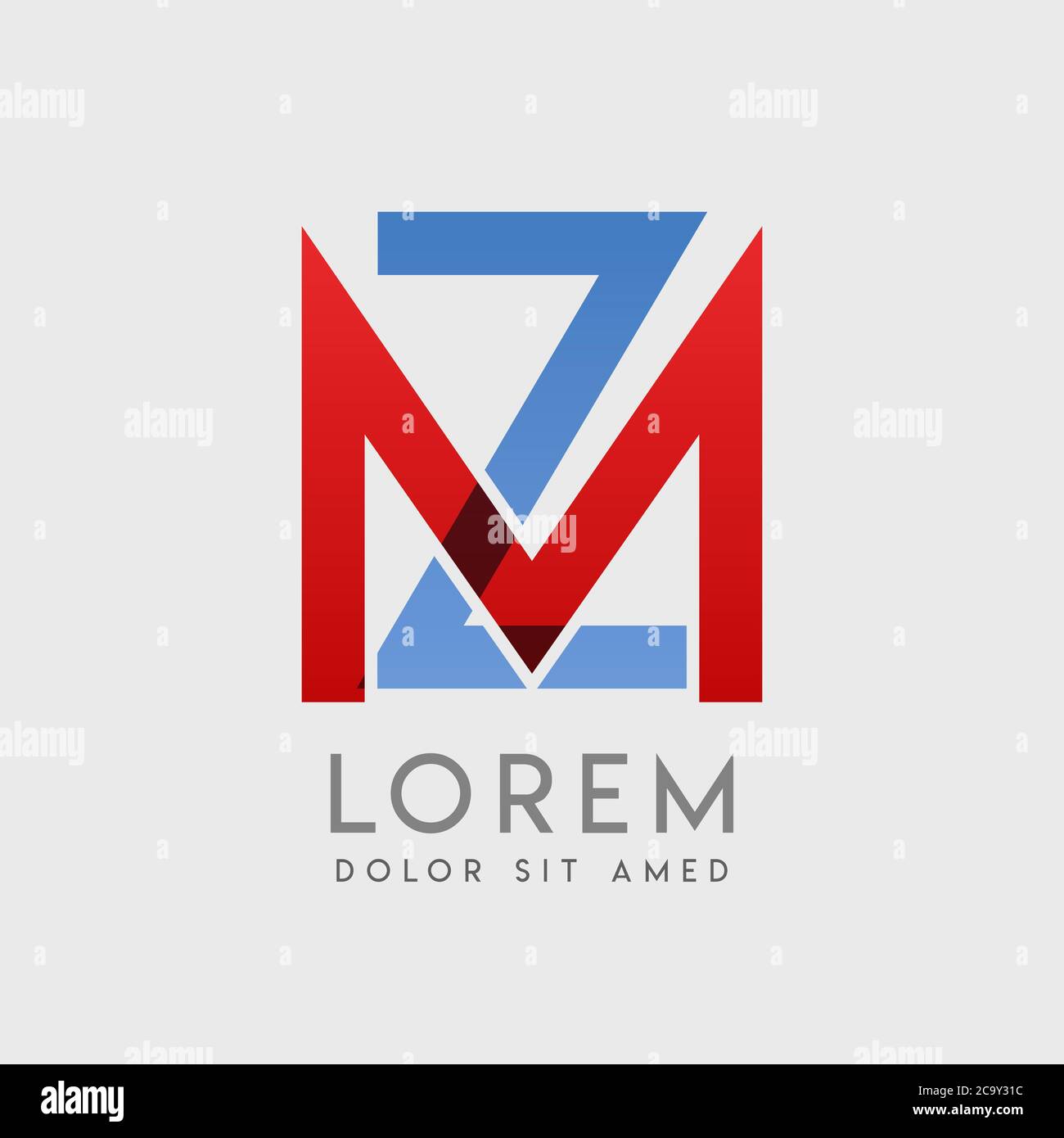 MZ logo letters with blue and red gradation Stock Vector Image & Art ...