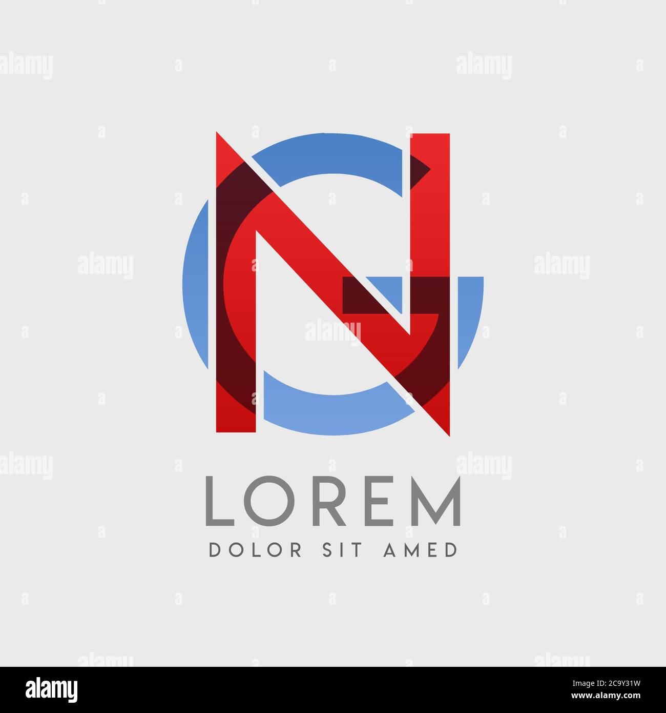 NG logo letters with blue and red gradation Stock Vector Image & Art ...