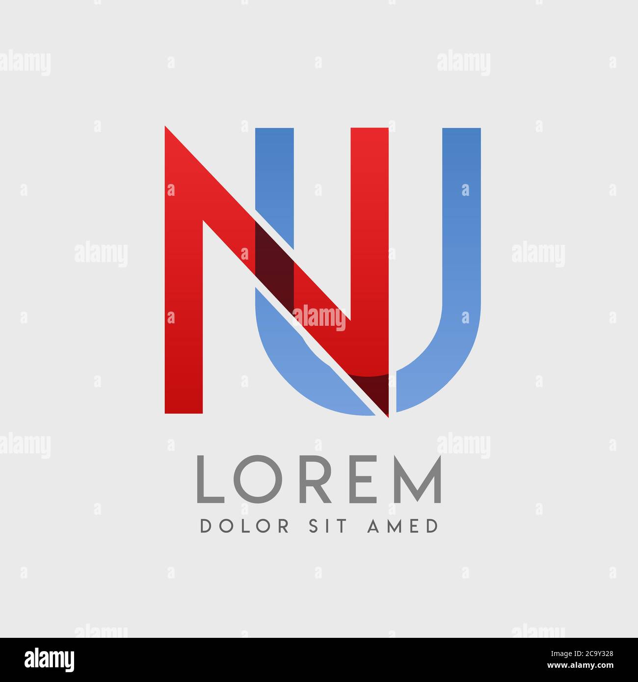 NU logo letters with blue and red gradation Stock Vector Image & Art ...