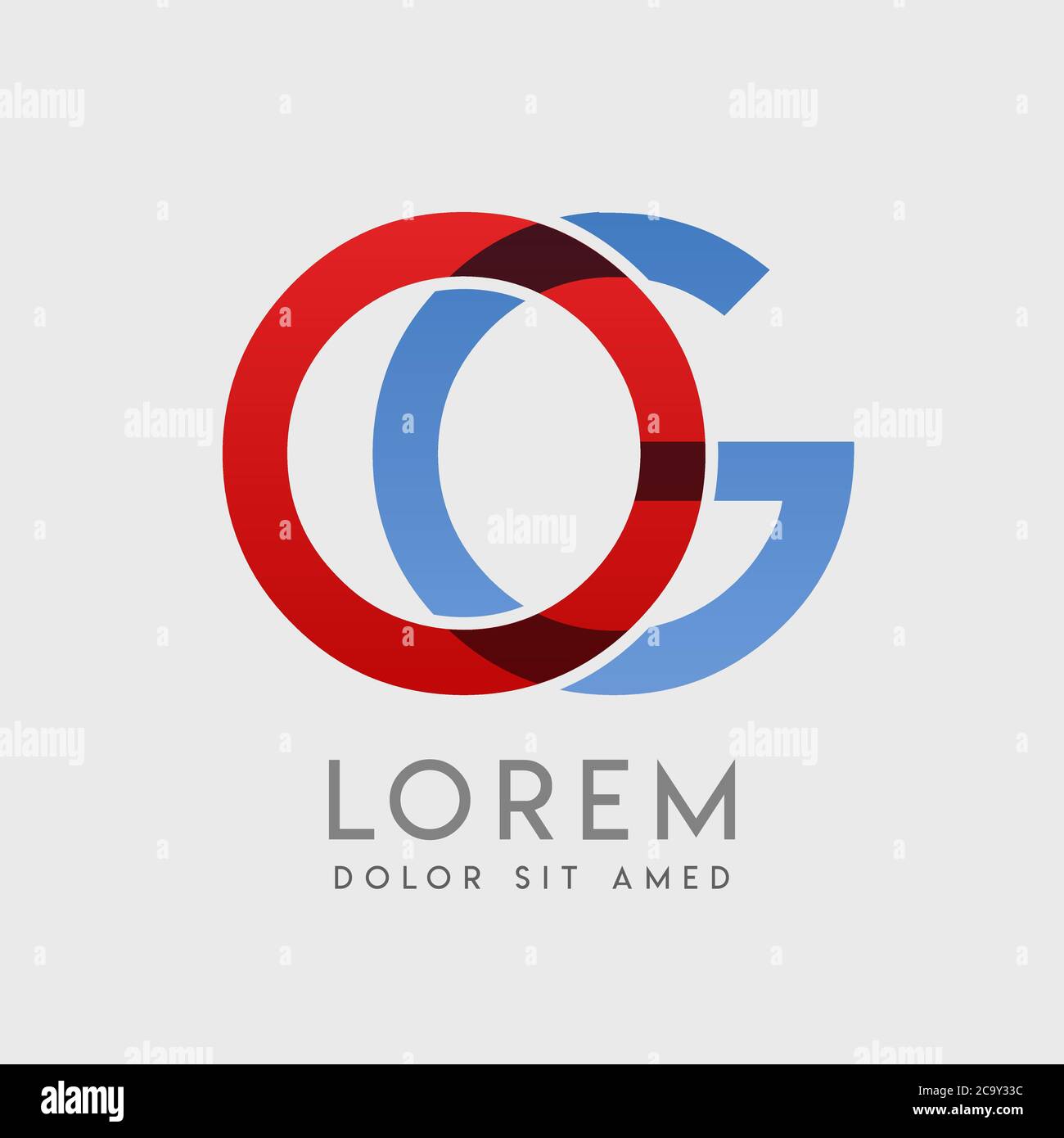 OG logo letters with blue and red gradation Stock Vector Image & Art ...