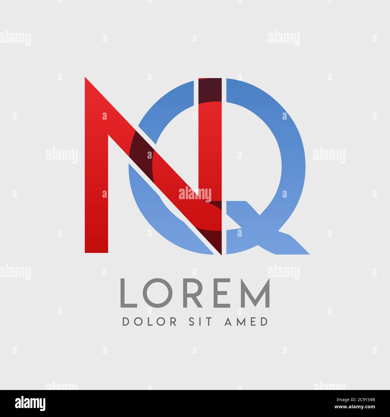 NQ logo letters with blue and red gradation Stock Vector Image & Art ...