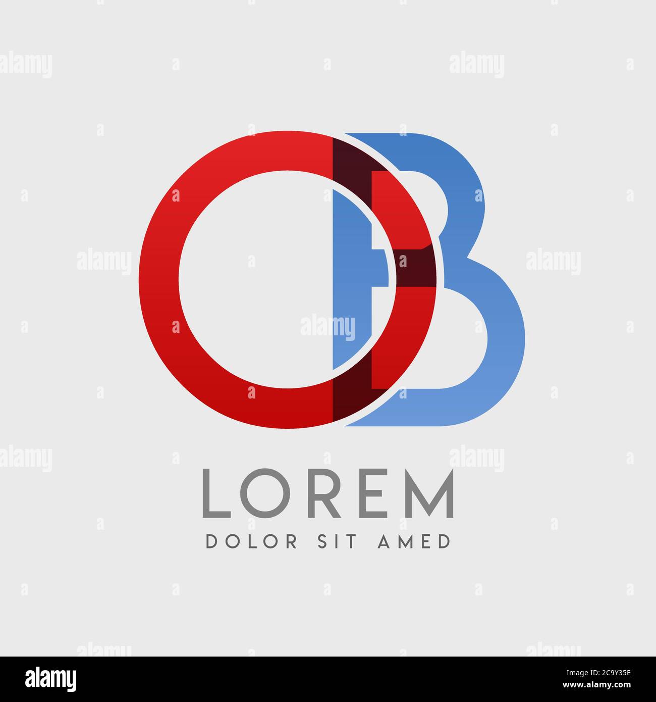 OB logo letters with blue and red gradation Stock Vector Image & Art ...