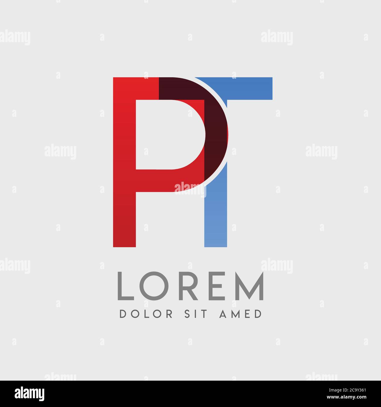 PT logo letters with blue and red gradation Stock Vector Image & Art ...
