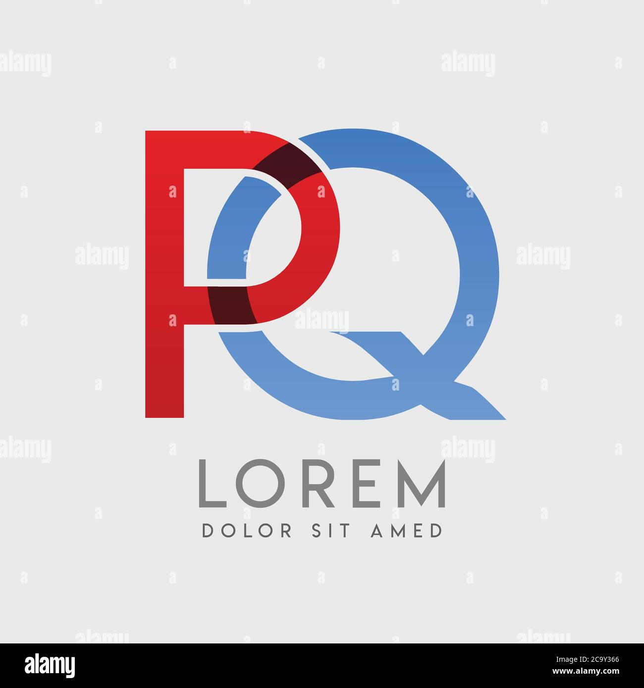 PQ logo letters with blue and red gradation Stock Vector Image & Art ...