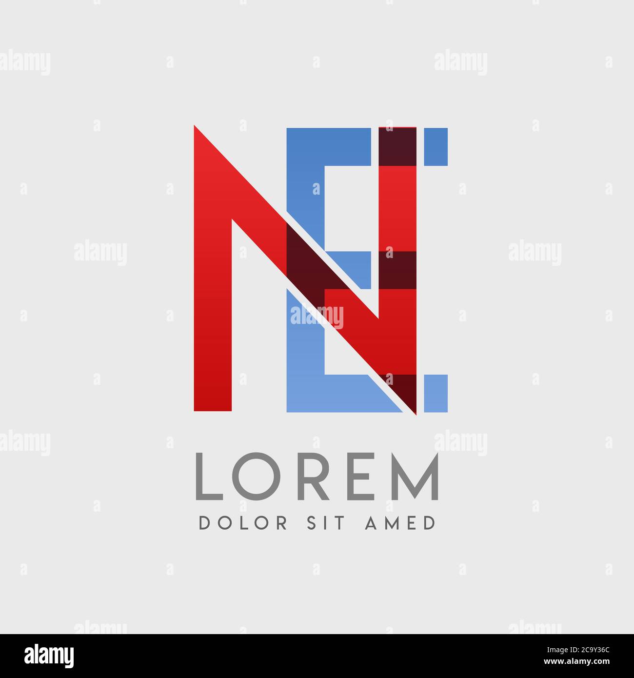 NE logo letters with blue and red gradation Stock Vector Image & Art ...