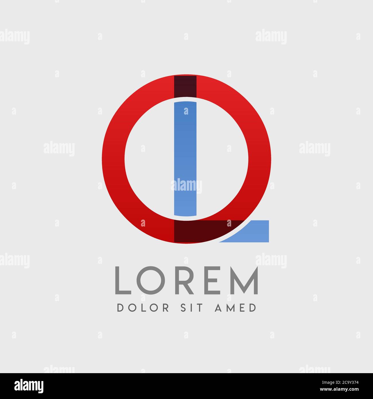 OL logo letters with blue and red gradation Stock Vector Image & Art ...