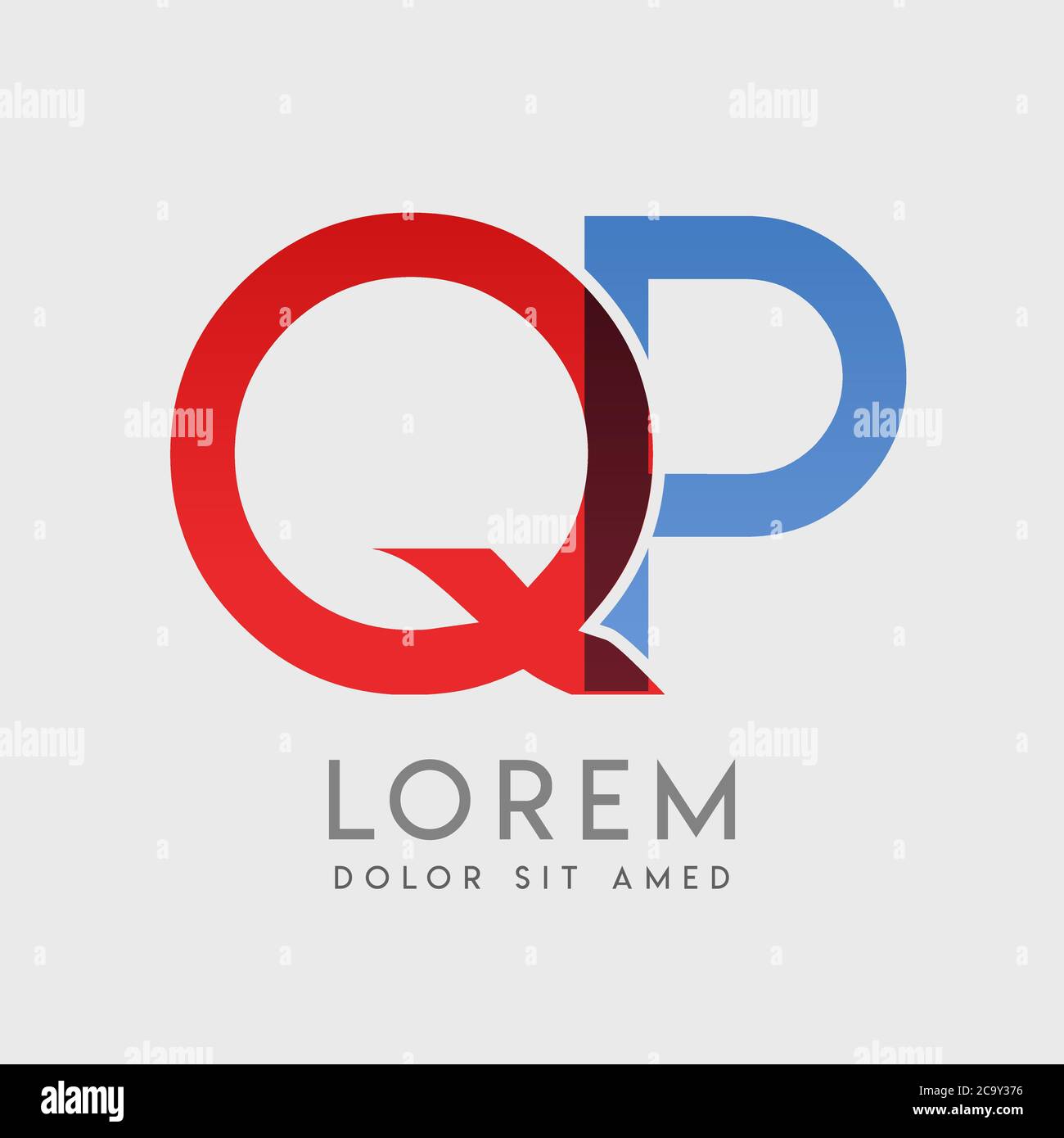 QP logo letters with blue and red gradation Stock Vector Image & Art ...