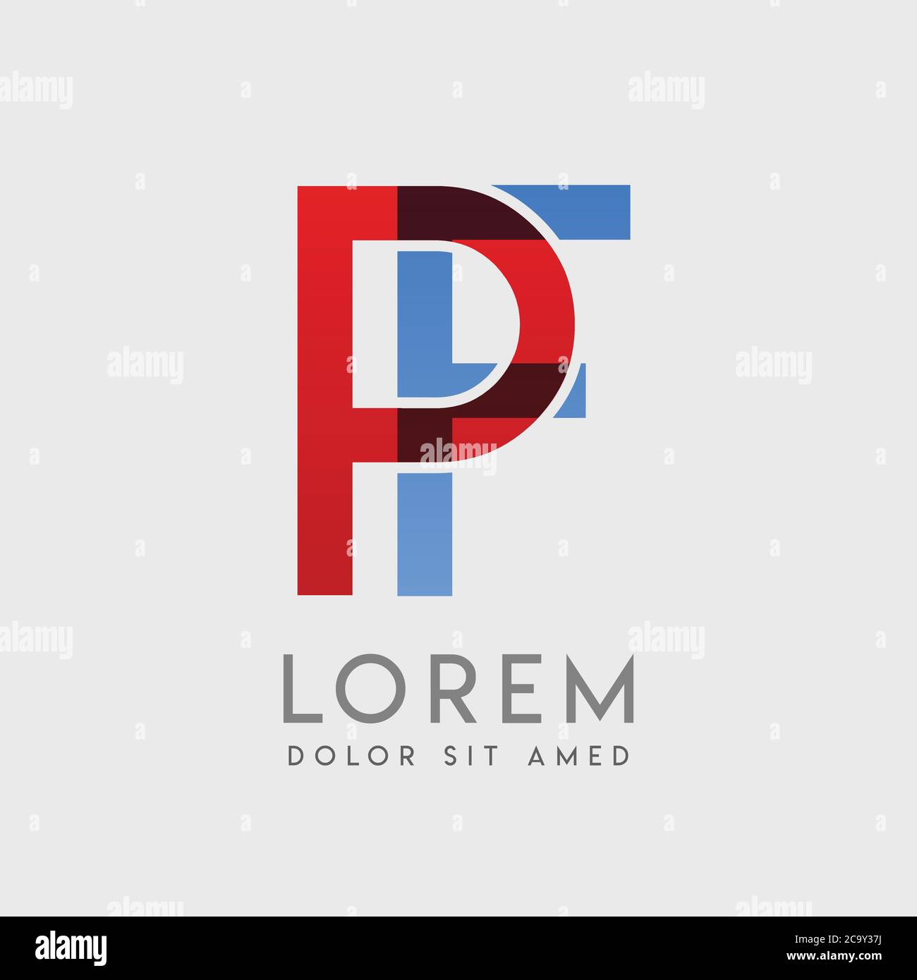 PF logo letters with blue and red gradation Stock Vector Image & Art ...