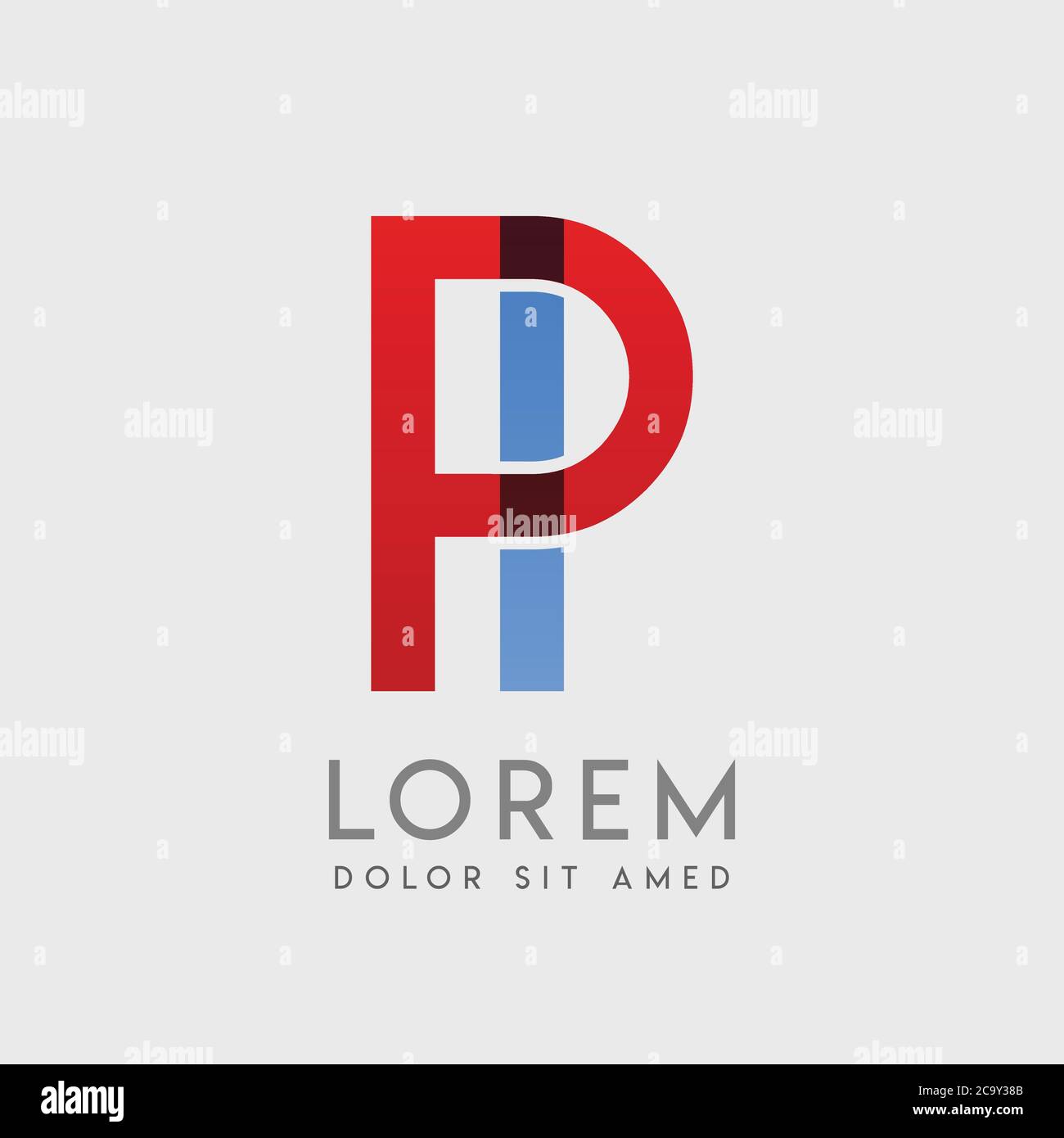 PI logo letters with blue and red gradation Stock Vector Image & Art ...