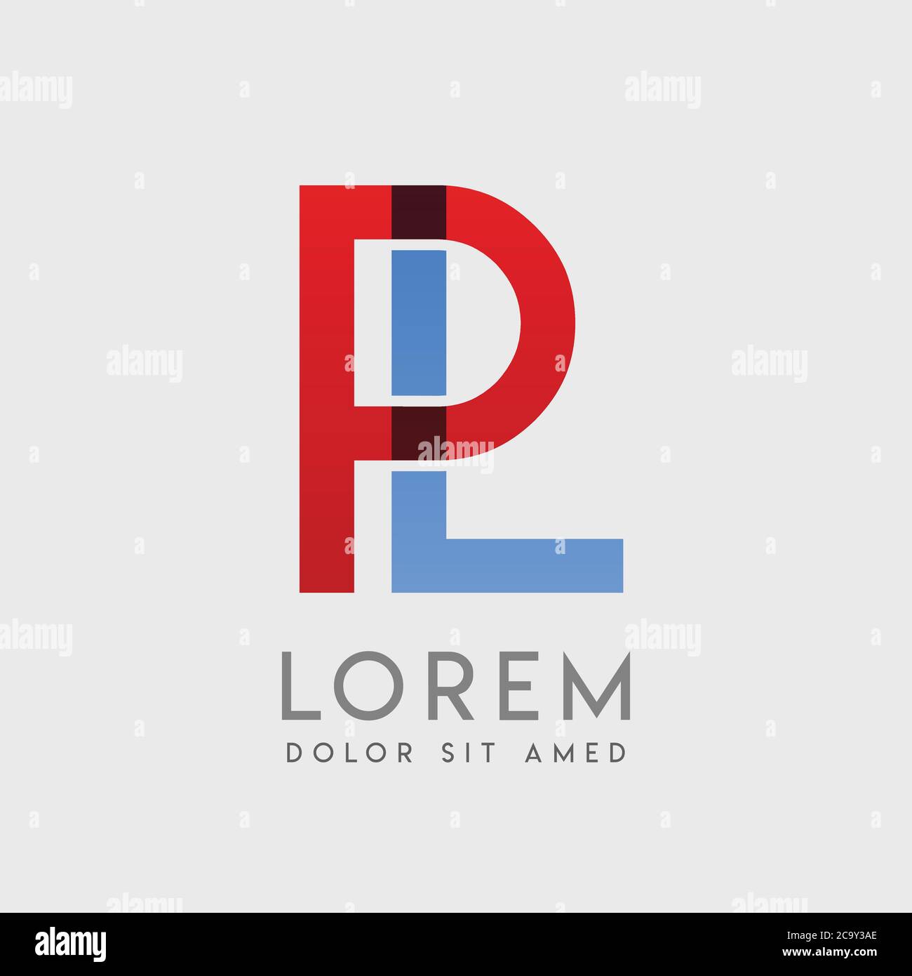 PL logo letters with blue and red gradation Stock Vector Image & Art ...