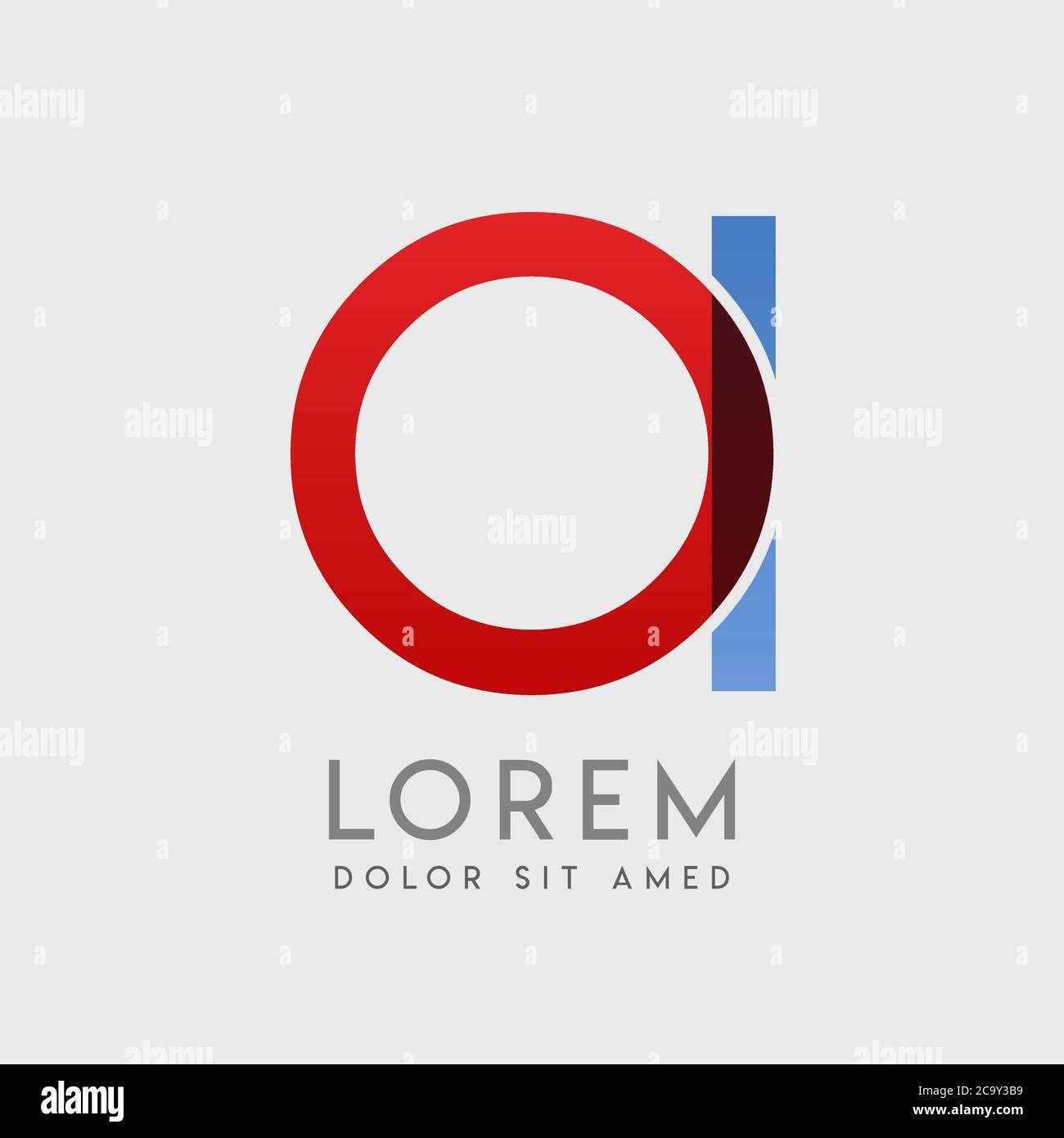 OI logo letters with blue and red gradation Stock Vector Image & Art ...