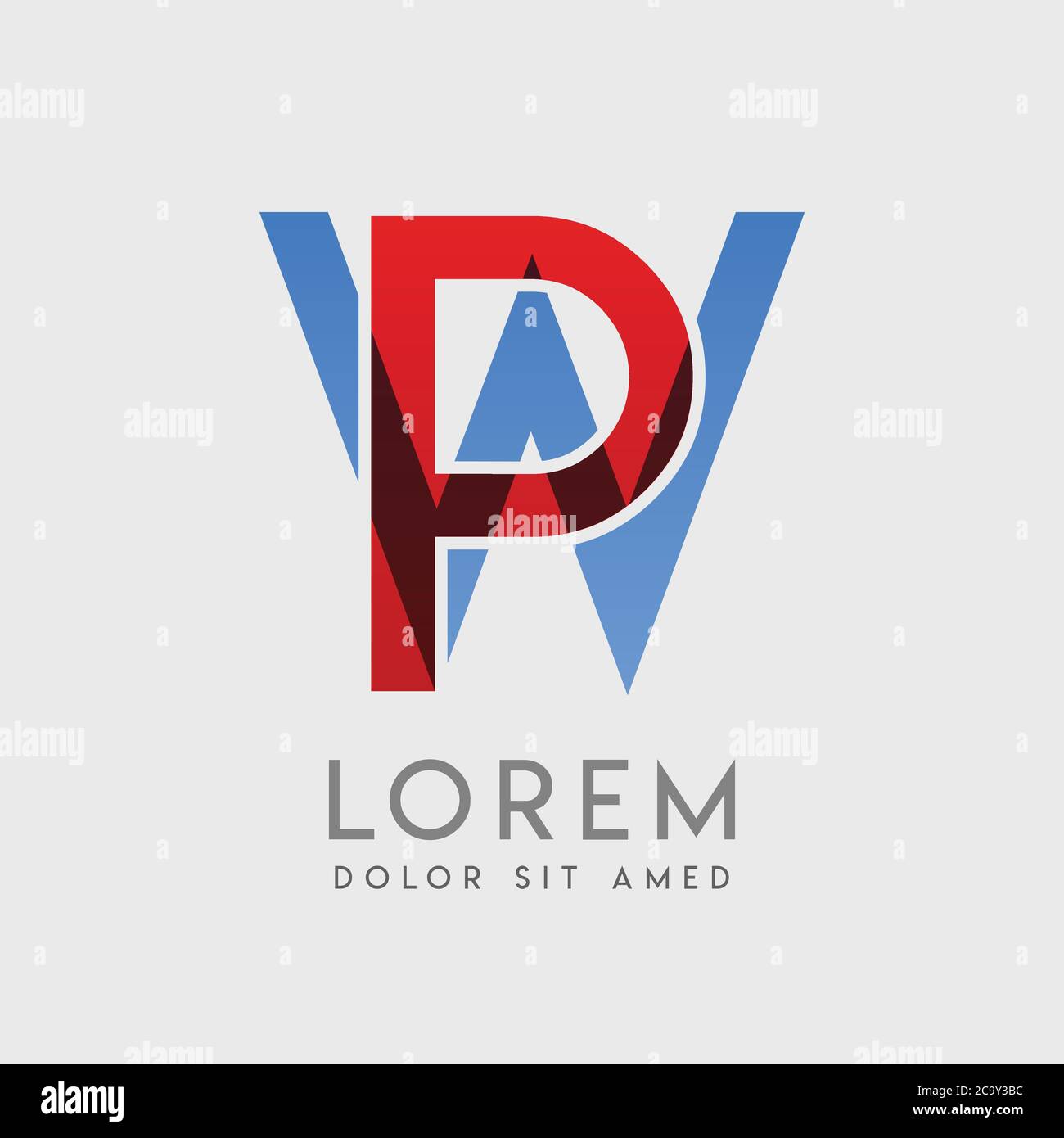 PW logo letters with blue and red gradation Stock Vector Image & Art ...