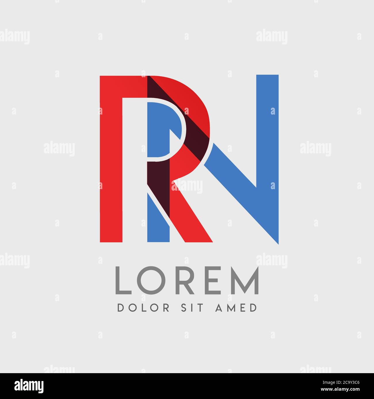 RN logo letters with blue and red gradation Stock Vector Image & Art ...