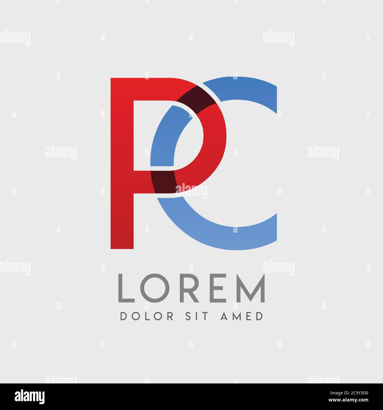 PC logo letters with blue and red gradation Stock Vector Image & Art ...