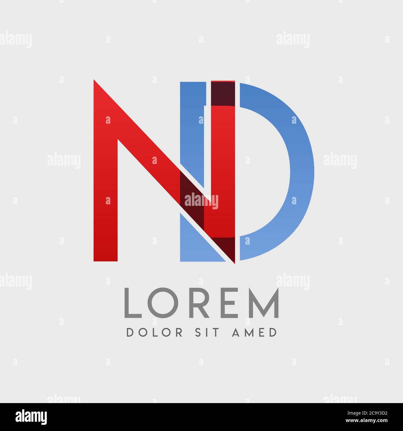 ND logo letters with blue and red gradation Stock Vector Image & Art ...