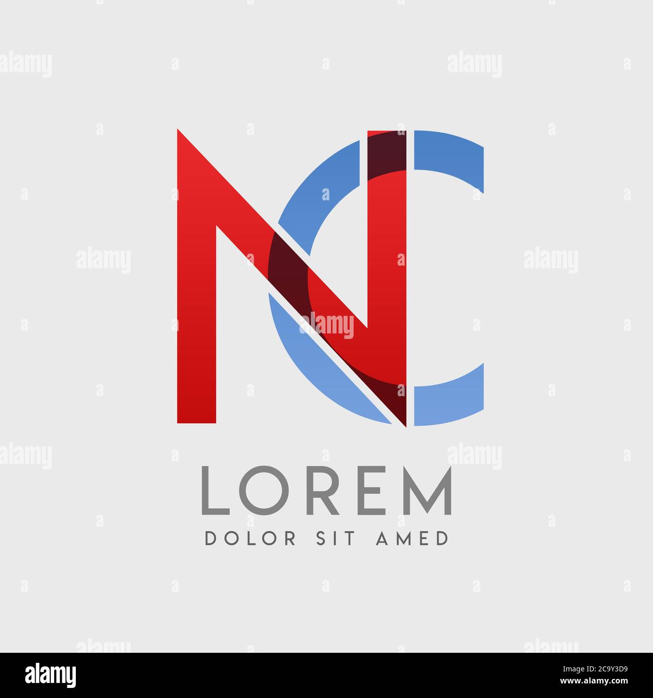 NC logo letters with blue and red gradation Stock Vector Image & Art ...