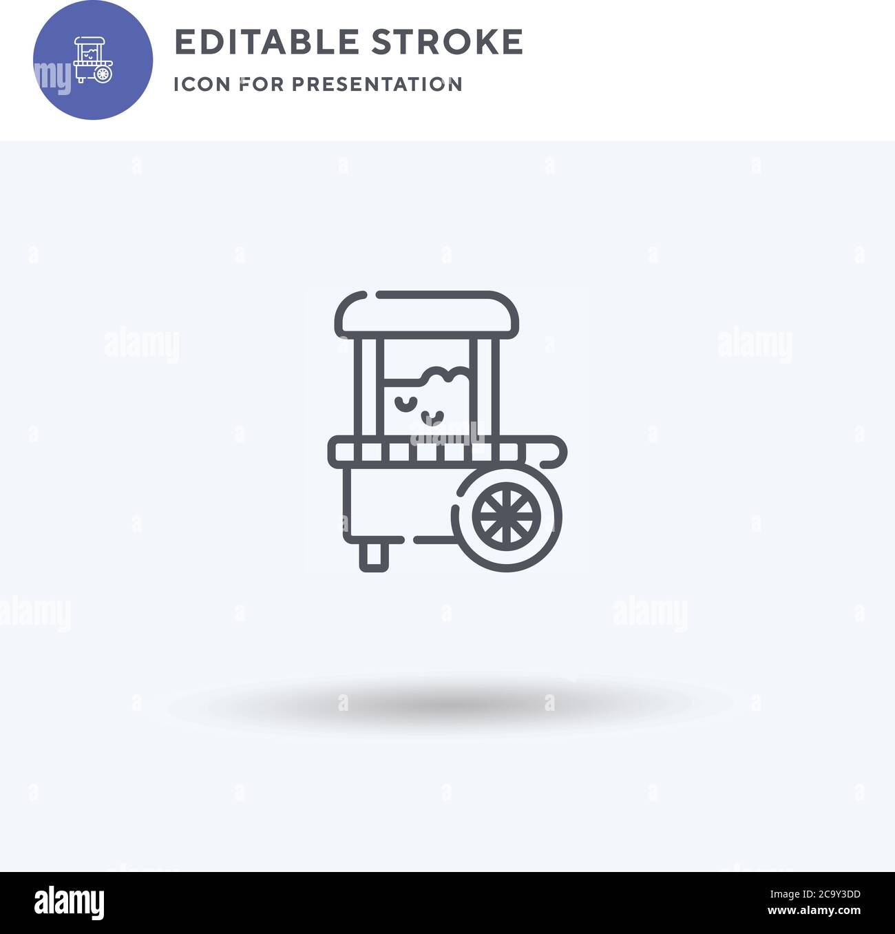 Popcorn Cart icon vector, filled flat sign, solid pictogram isolated on ...