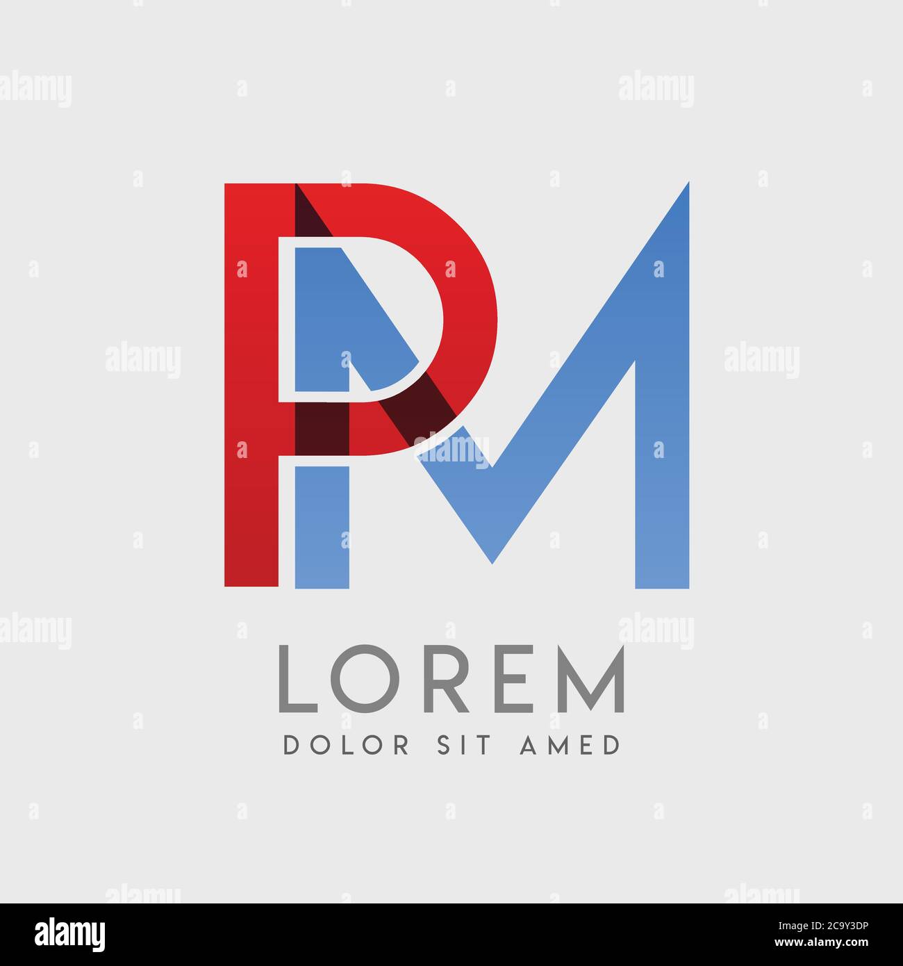 PM logo letters with blue and red gradation Stock Vector Image & Art ...