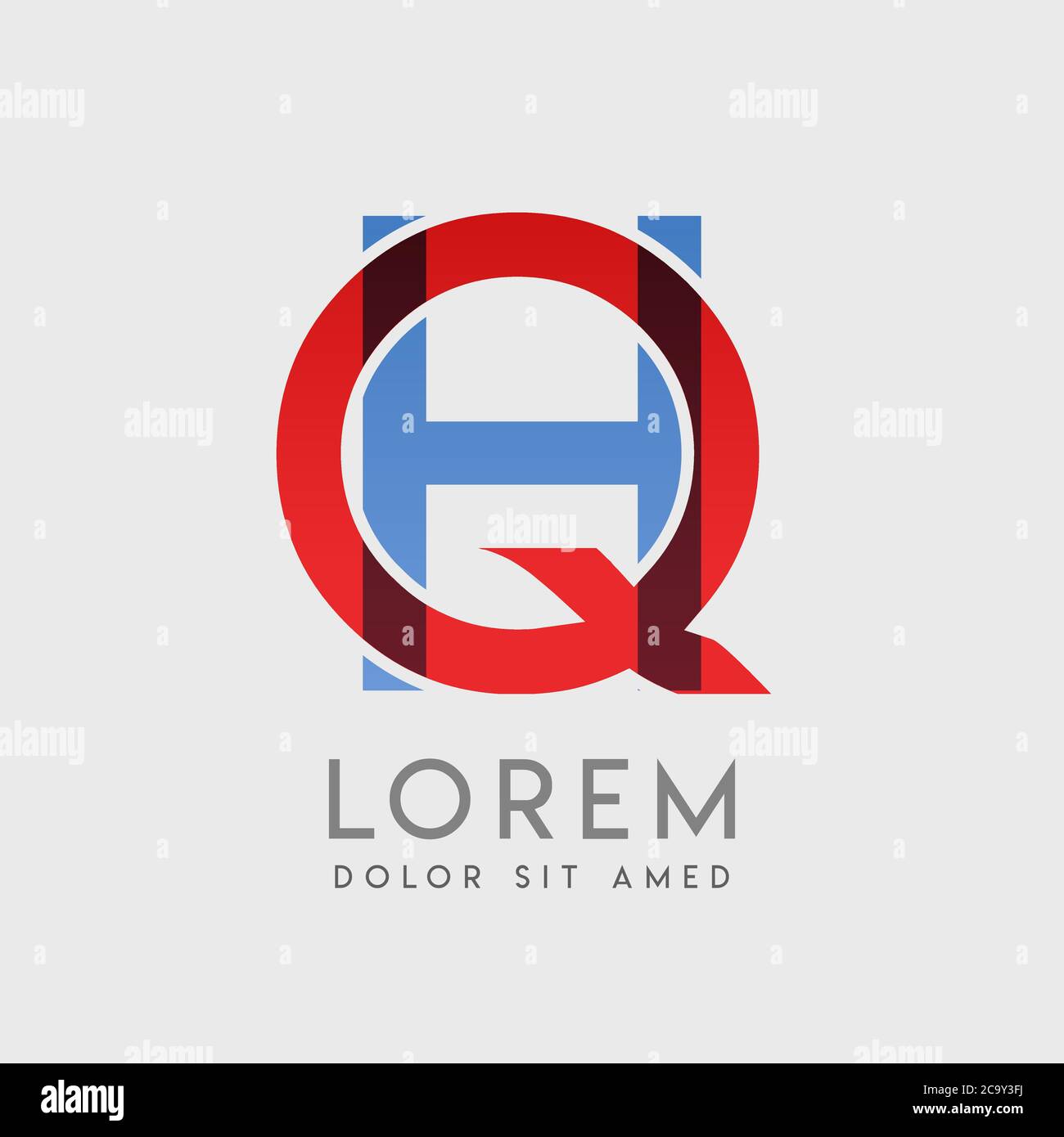 QH logo letters with blue and red gradation Stock Vector Image & Art ...