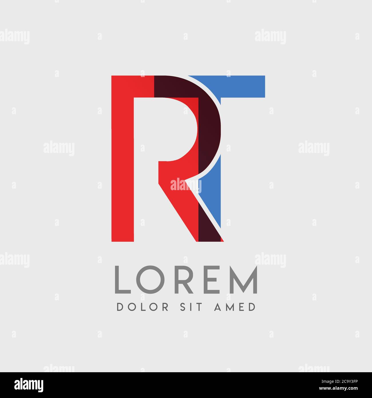 RT logo letters with blue and red gradation Stock Vector Image & Art ...