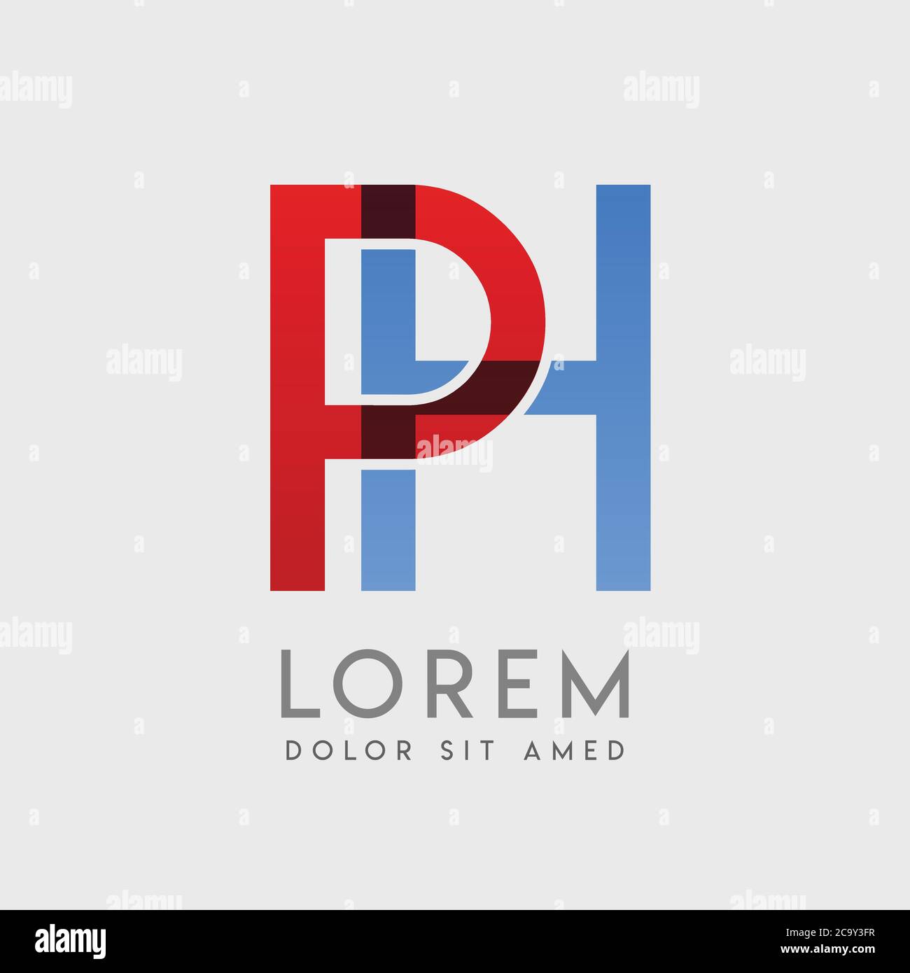 PH logo letters with blue and red gradation Stock Vector Image & Art ...