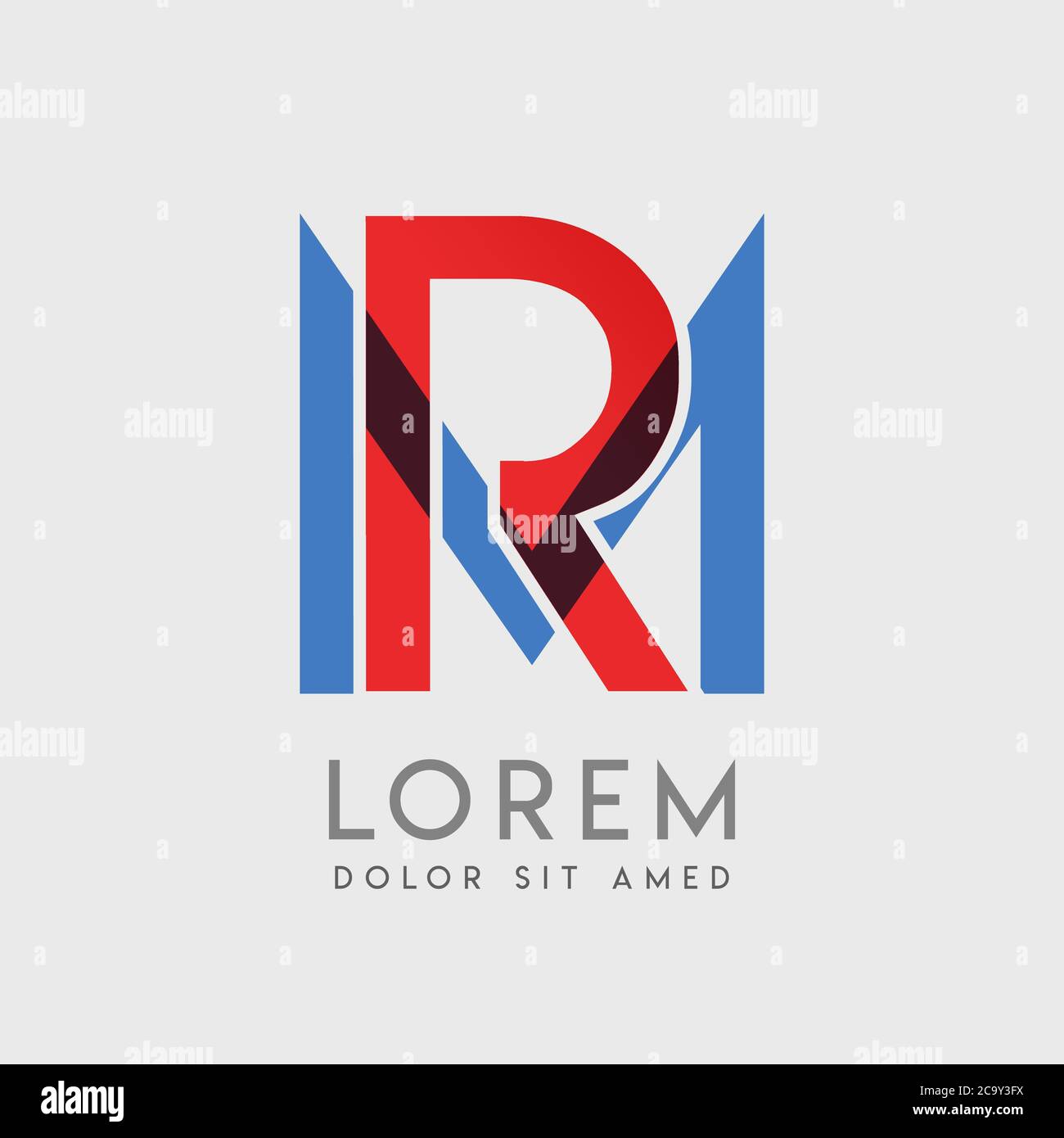 RM logo letters with blue and red gradation Stock Vector Image & Art ...