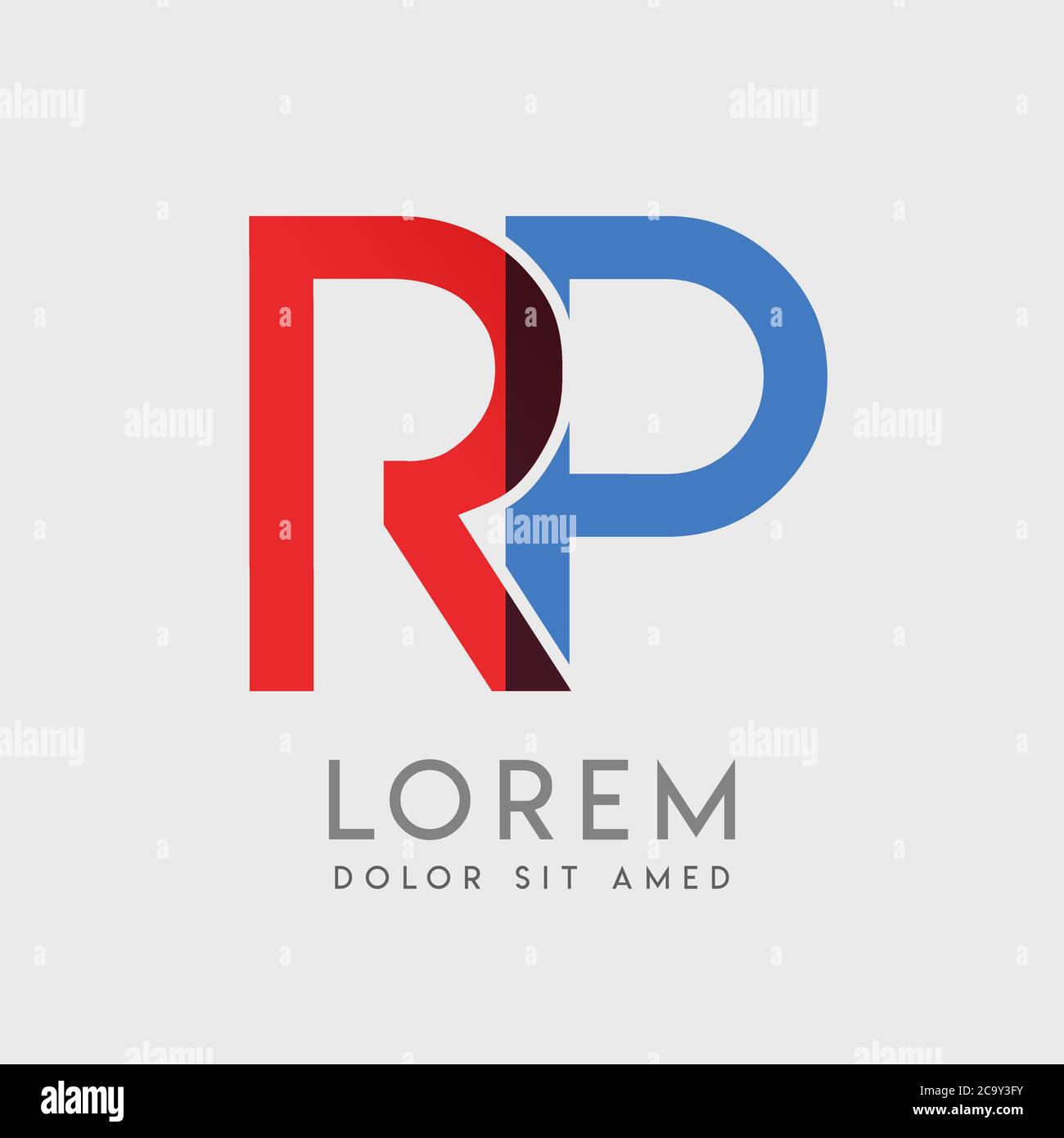 RP logo letters with blue and red gradation Stock Vector Image & Art ...