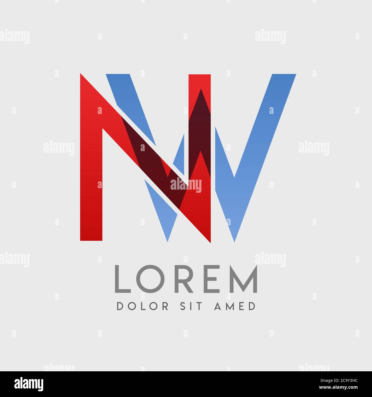 NW logo letters with blue and red gradation Stock Vector Image & Art ...