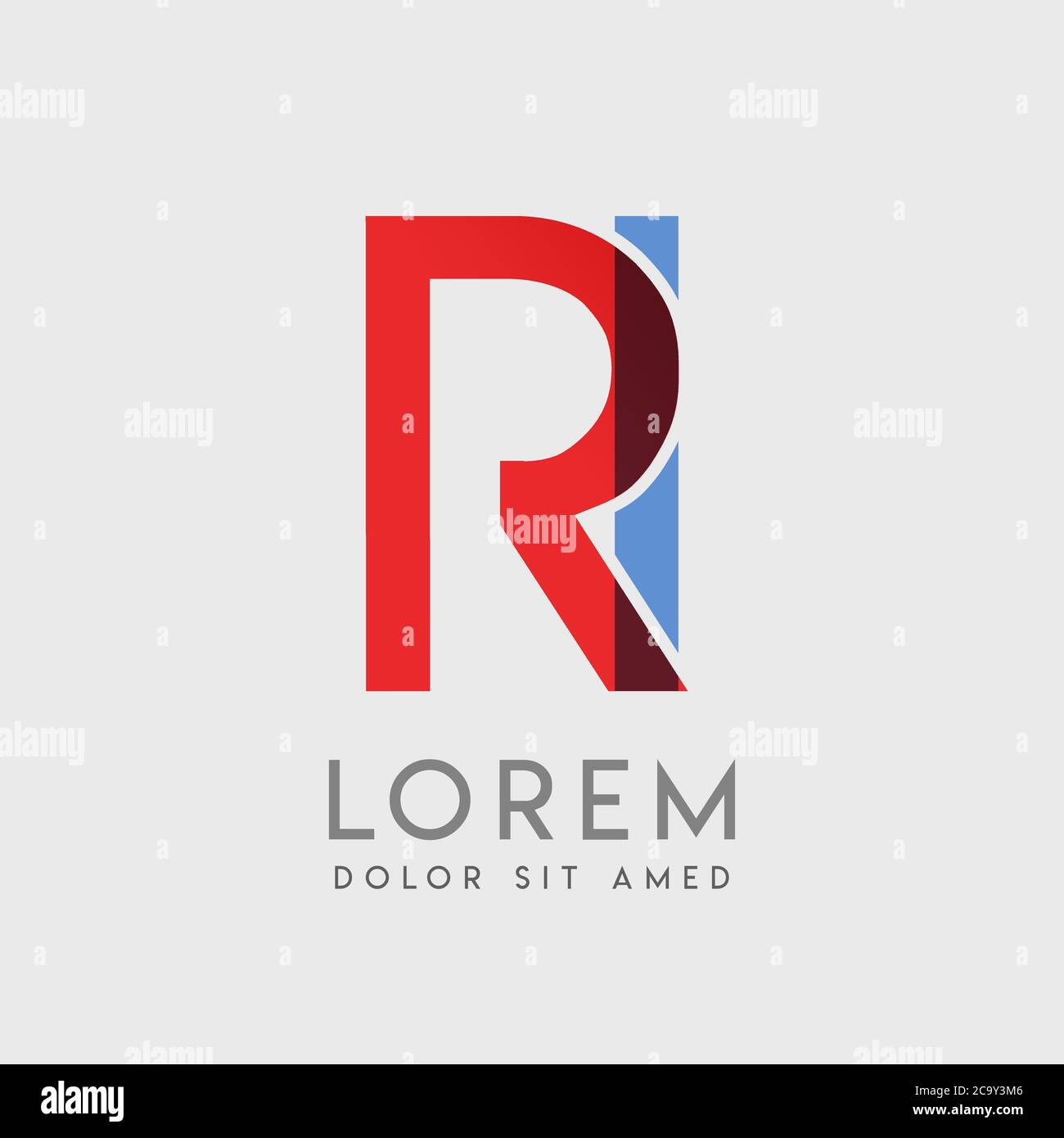 RI logo letters with blue and red gradation Stock Vector Image & Art ...