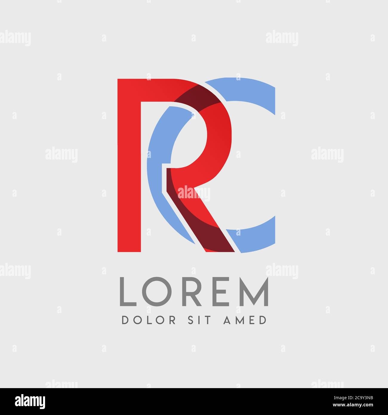 RC logo letters with blue and red gradation Stock Vector Image & Art ...