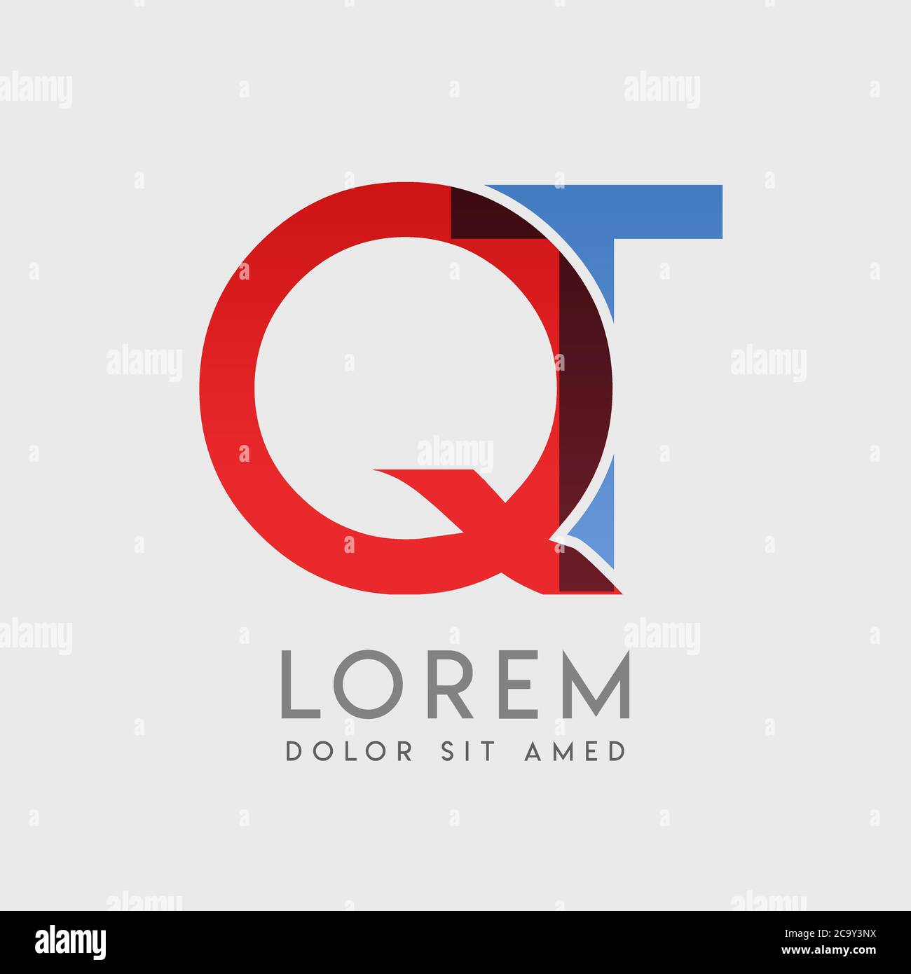 QT logo letters with blue and red gradation Stock Vector Image & Art ...